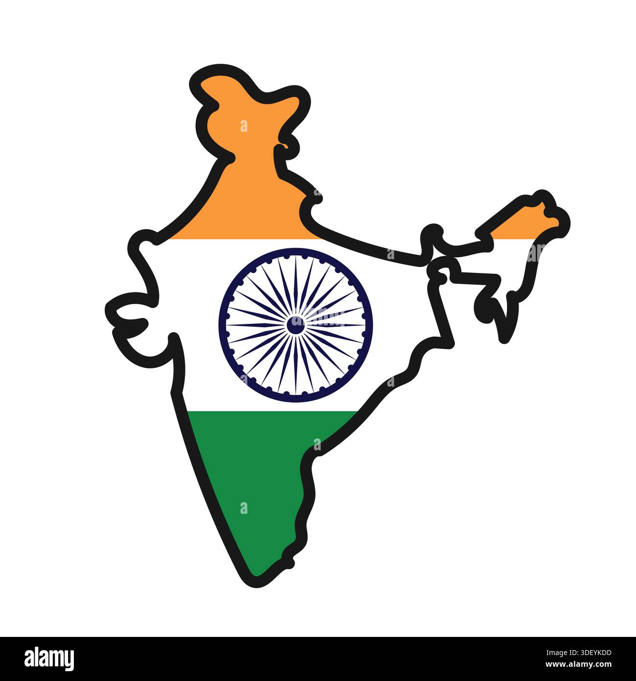 Map in india flag Stock Vector Images - Alamy