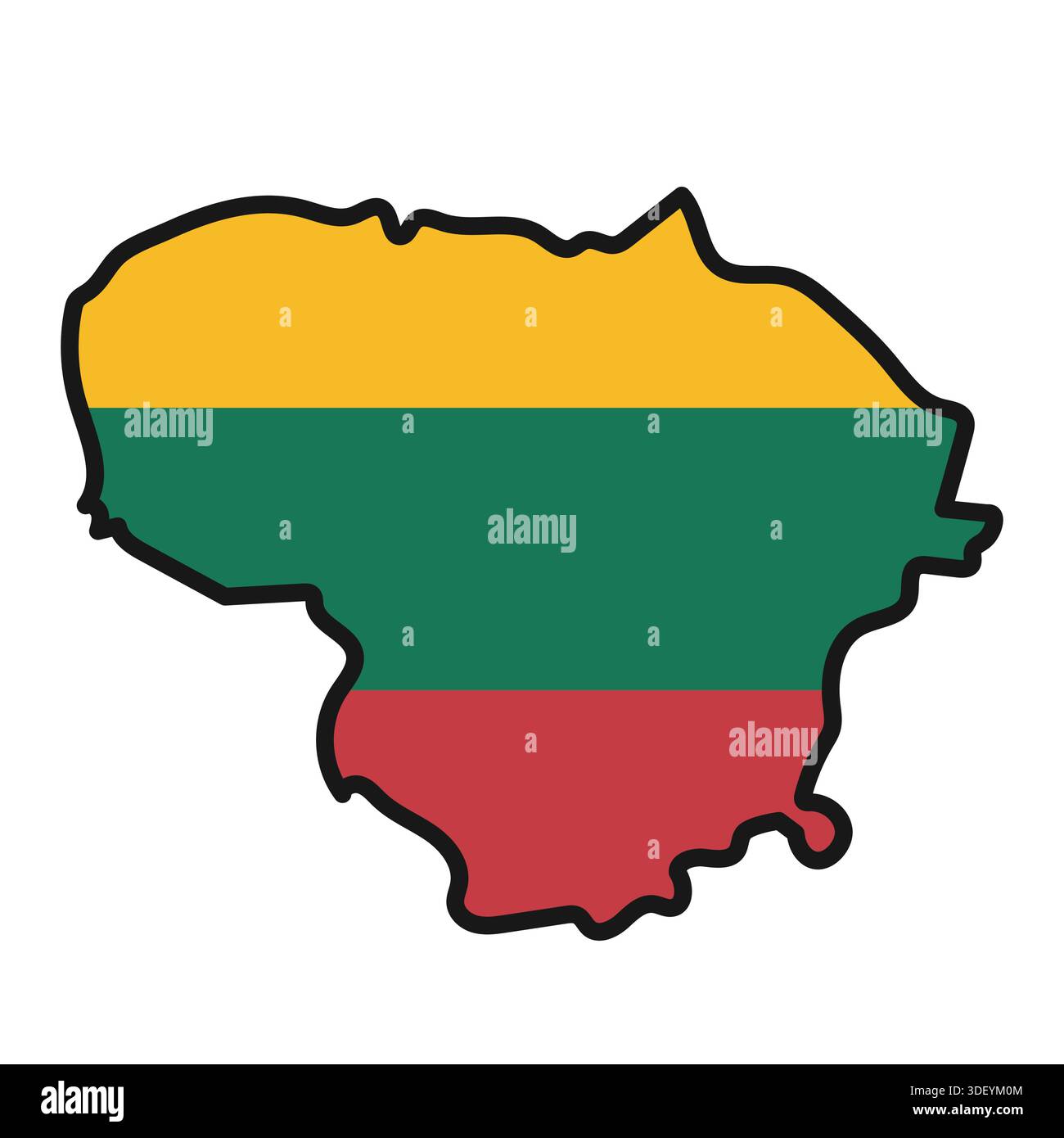 Lithuania map national flag Stock Vector Images - Alamy