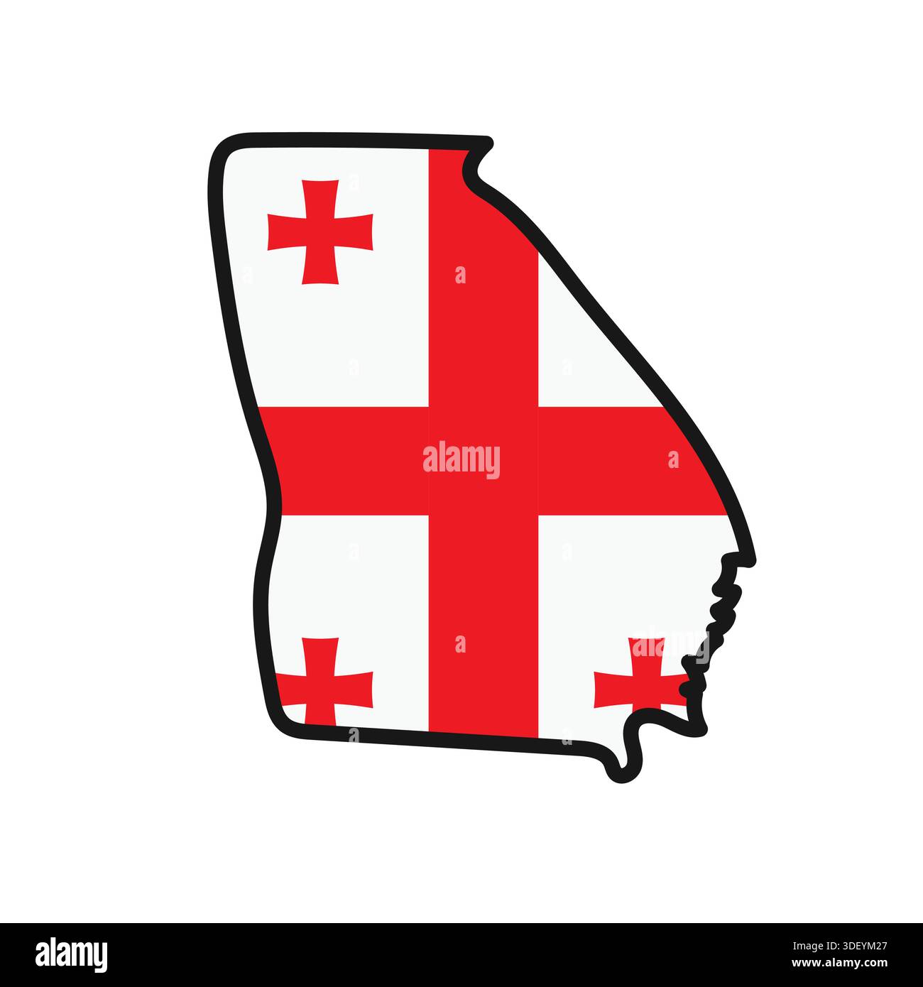 Vector flag georgia in Stock Vector Images - Alamy