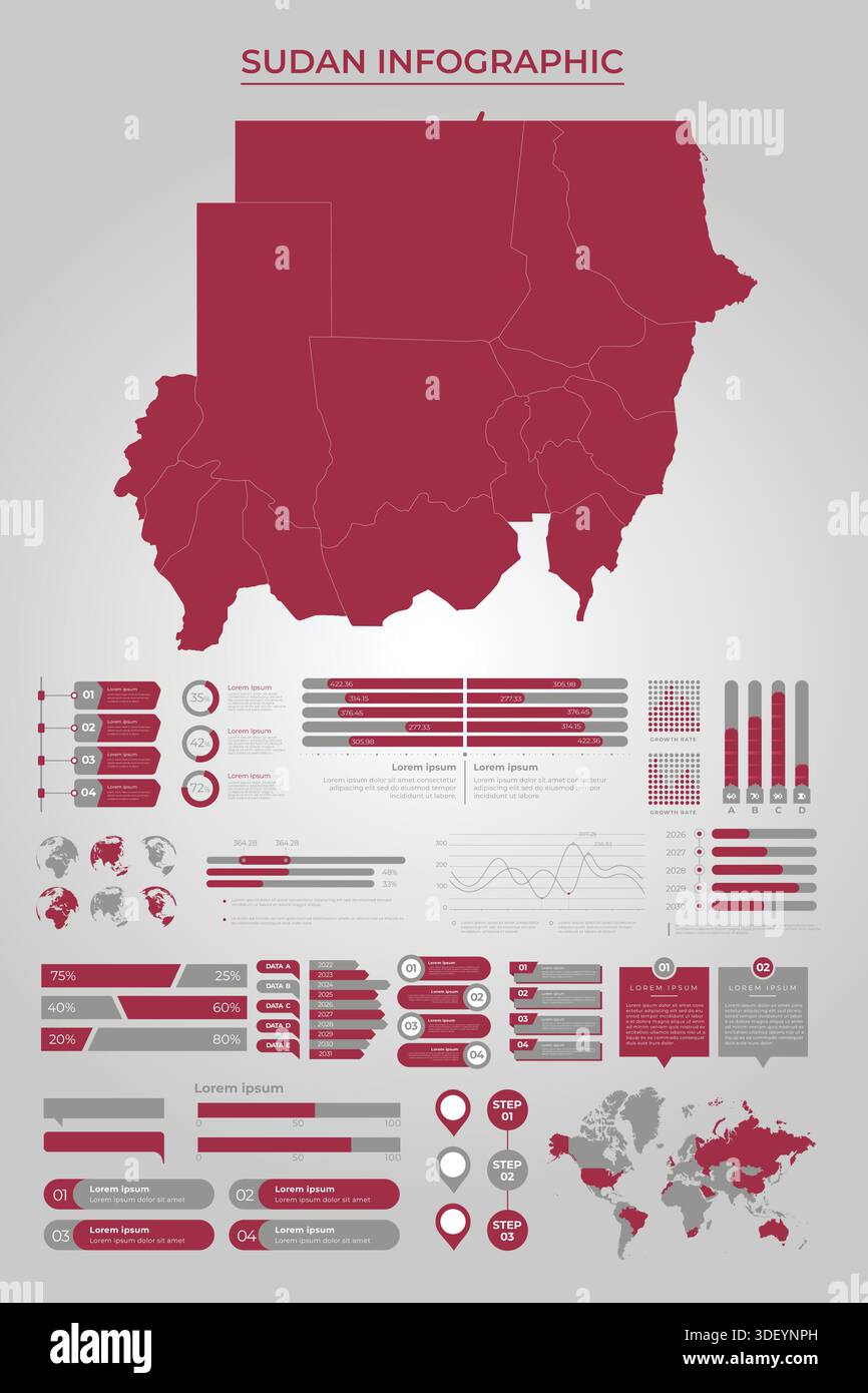 Sudan infographic map hi-res stock photography and images - Alamy