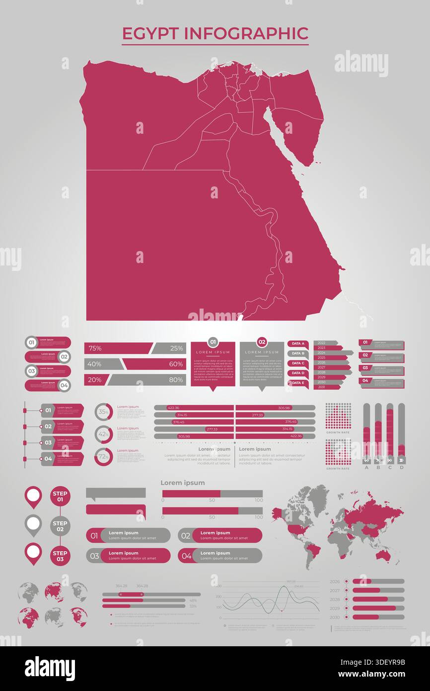 Business data visualization egypt map hi-res stock photography and ...