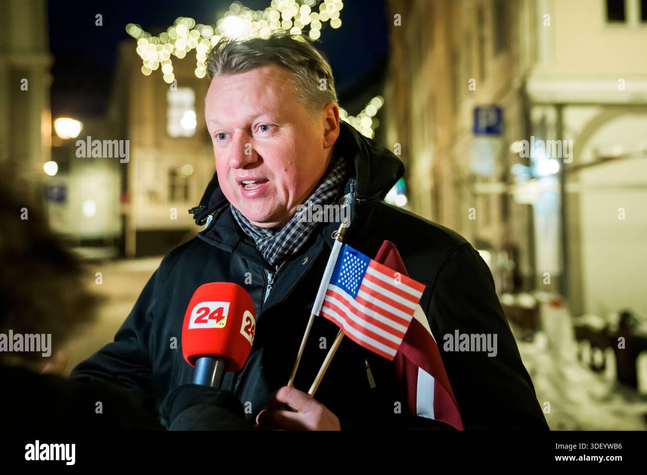 RIGA, LATVIA. 9th January 2026. Protest “Hands off Venezuela” near Riga ...