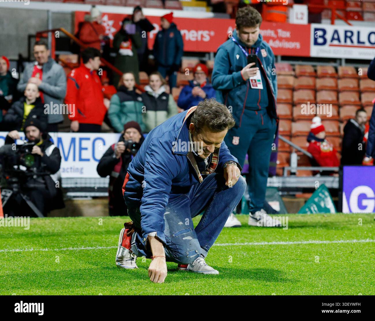 Wrexham, Wales, 9th January 2026. Wrexham Co-Owner Ryan Reynolds ...
