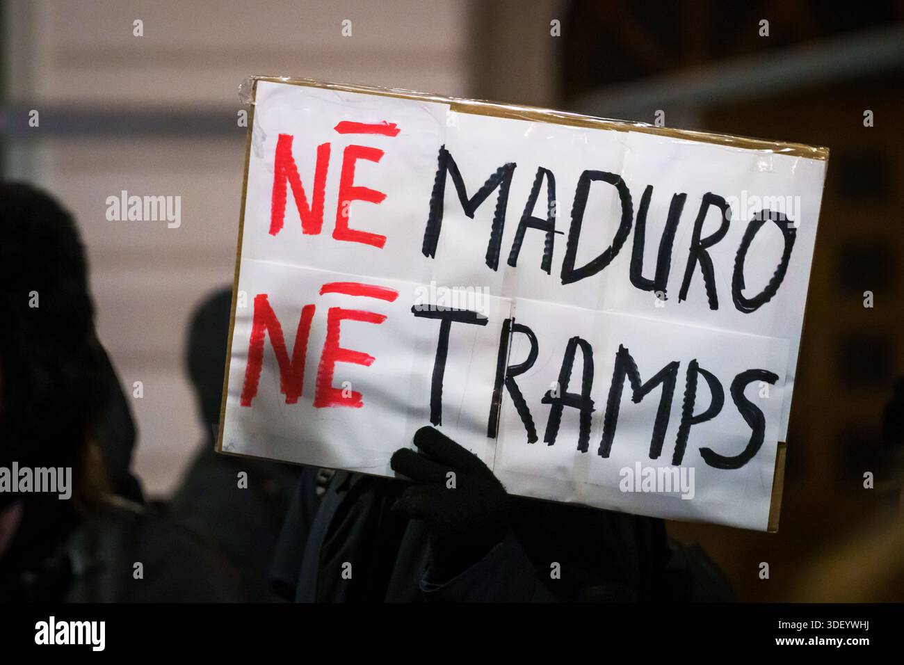 RIGA, LATVIA. 9th January 2026. Protest “Hands off Venezuela” near Riga ...