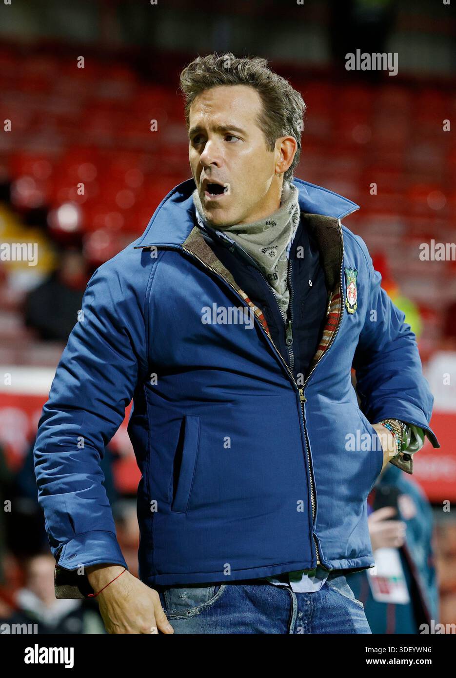 Wrexham, Wales, 9th January 2026. Wrexham Co-Owner Ryan Reynolds ...