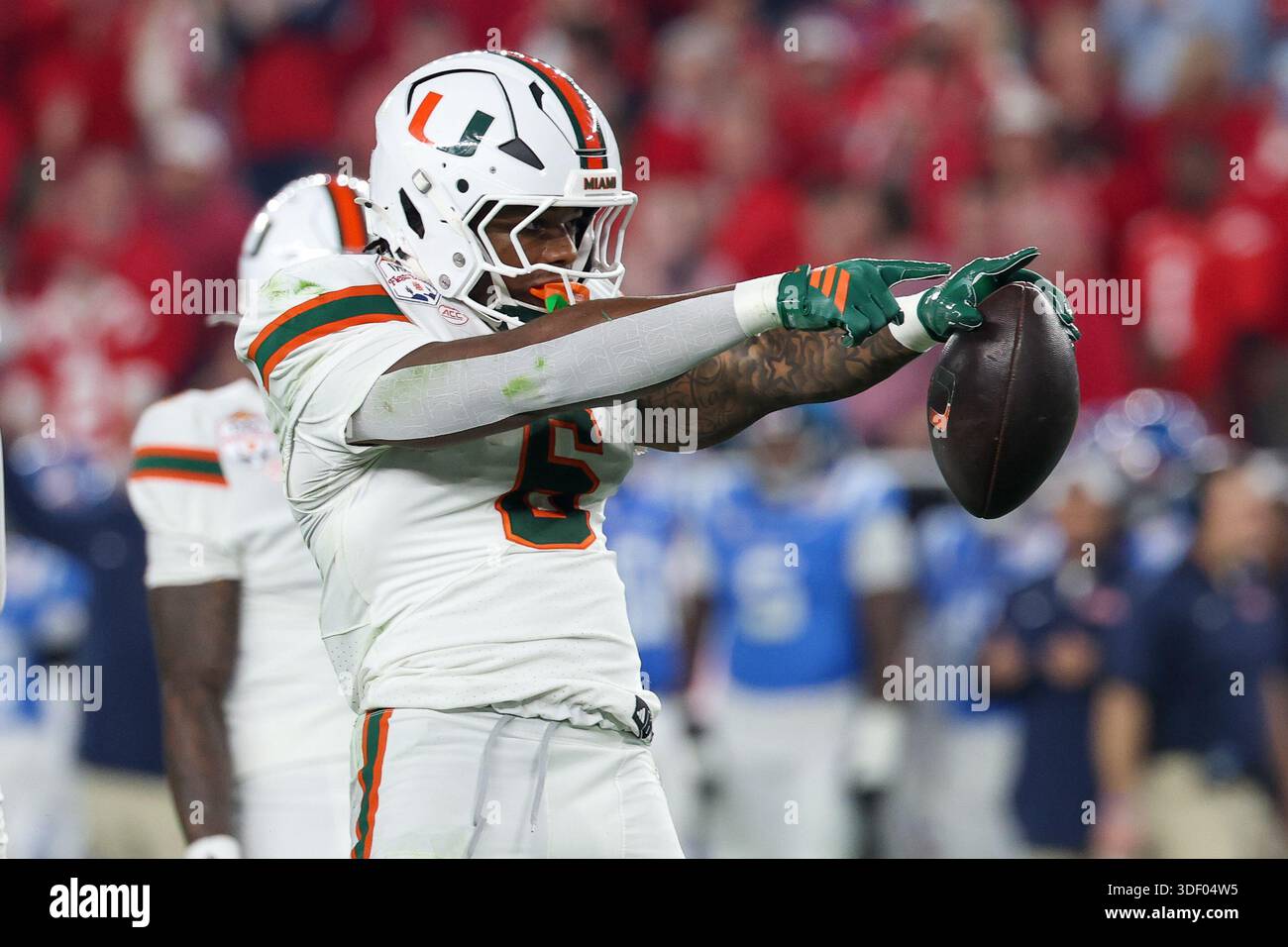 GLENDALE, AZ - JANUARY 08: RB CharMar Brown #6 of the Miami Hurricanes ...