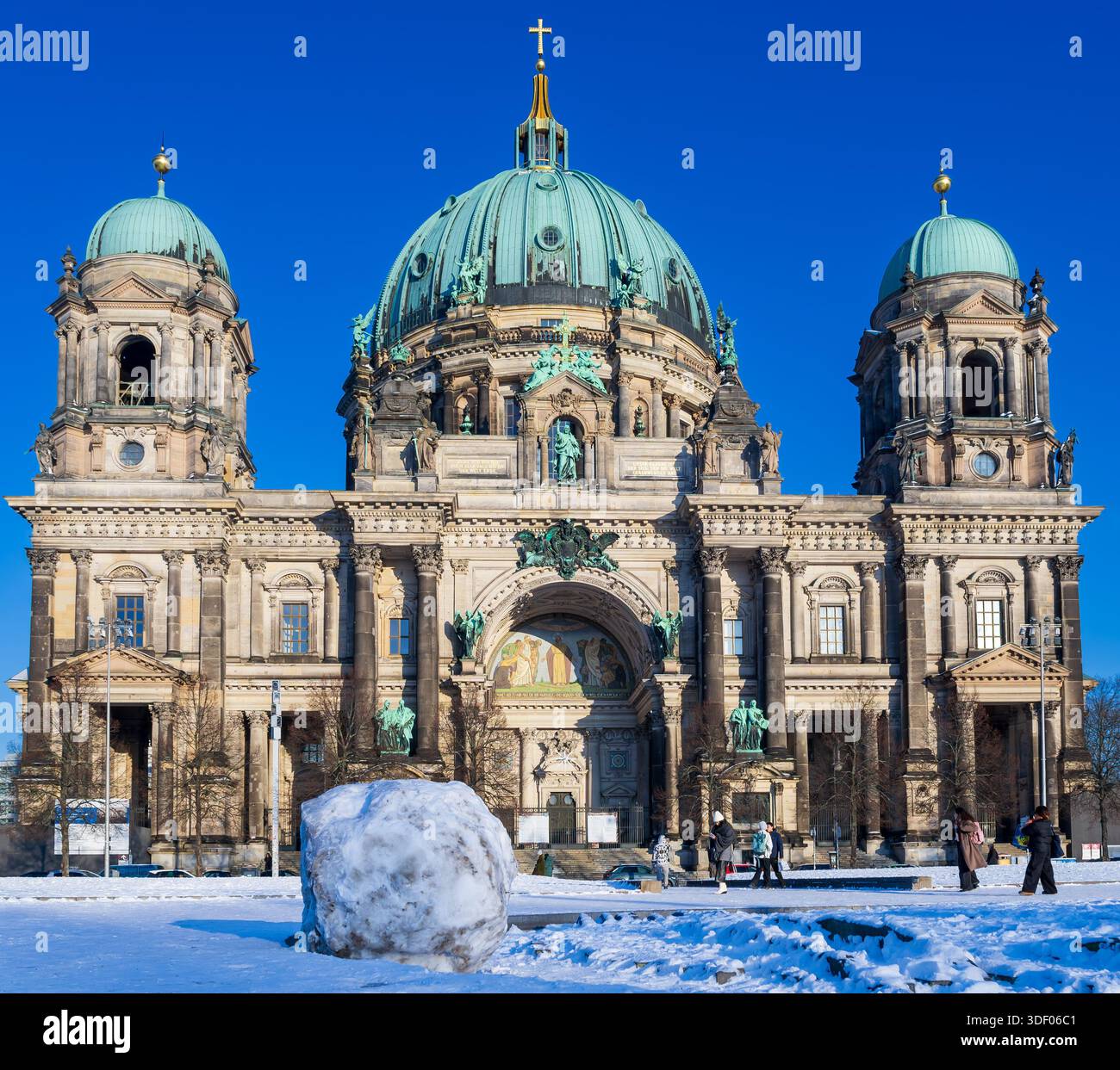 Winter photograph of the Berlin Cathedral (Berliner Dom), one of the ...