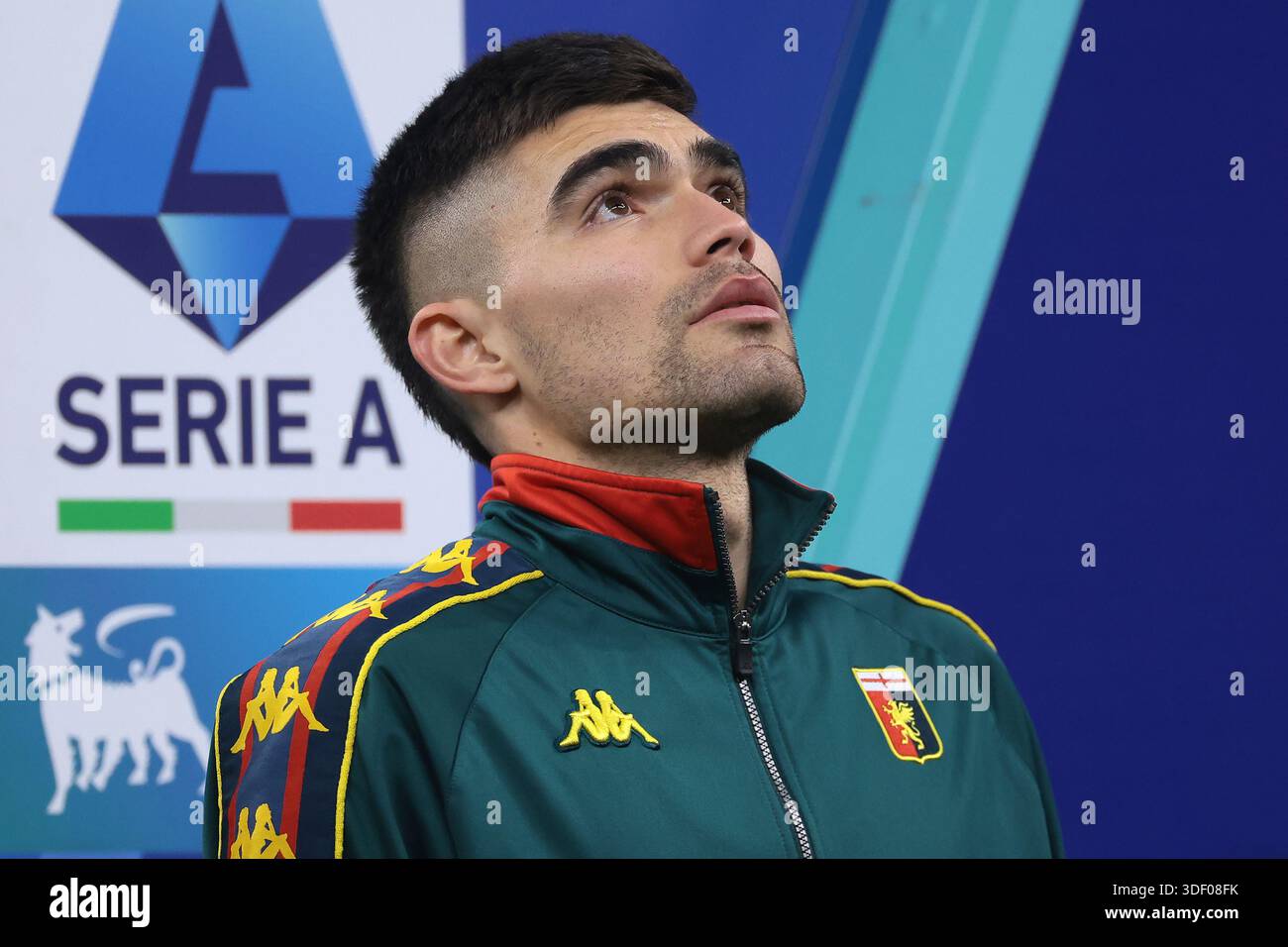 Milan, Italy, 8th January 2026. Johan Vasquez of Genoa CFC reacts ...