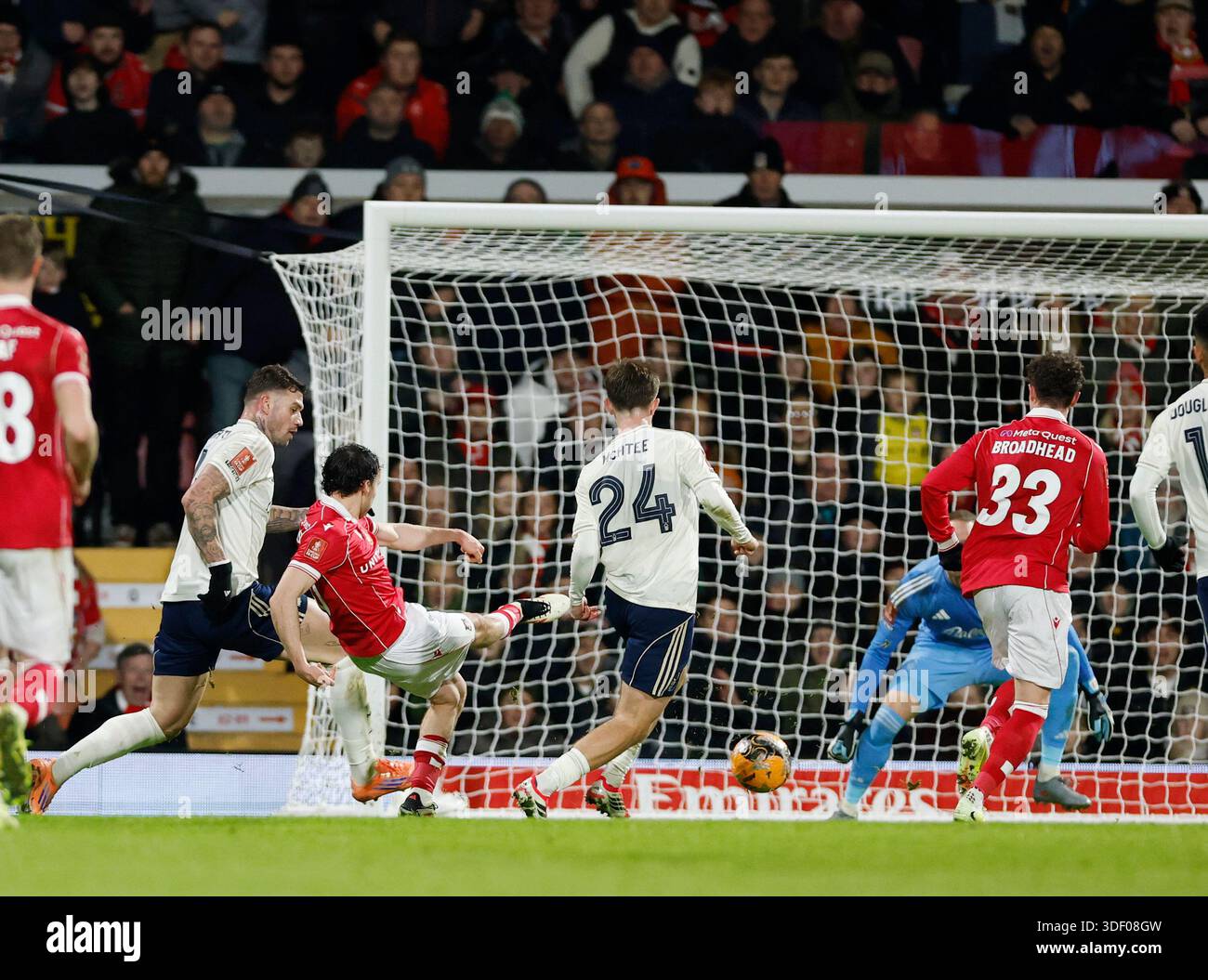 Wrexham, Wales, 9th January 2026. Ollie Rathbone of Wrexham scores ...