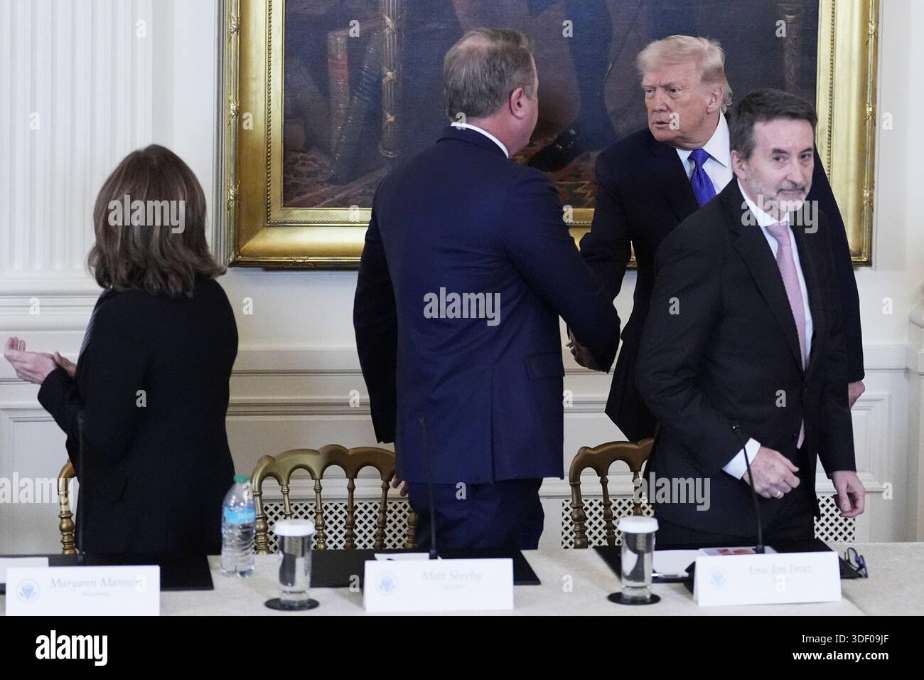 President Donald Trump shakes hands with Tallgrass Energy President and ...
