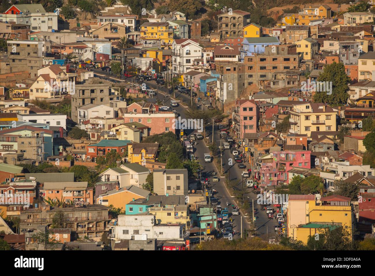 An elevated view capturing the dense, sprawling cityscape of ...