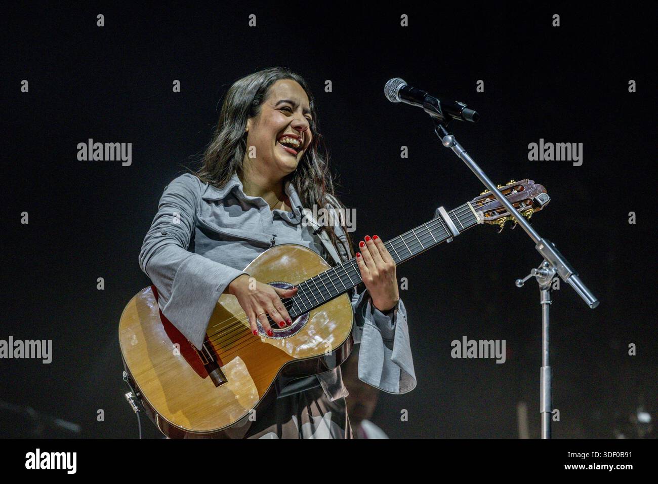 The singer Valeria Castro during her performance at the Movistar Arena ...