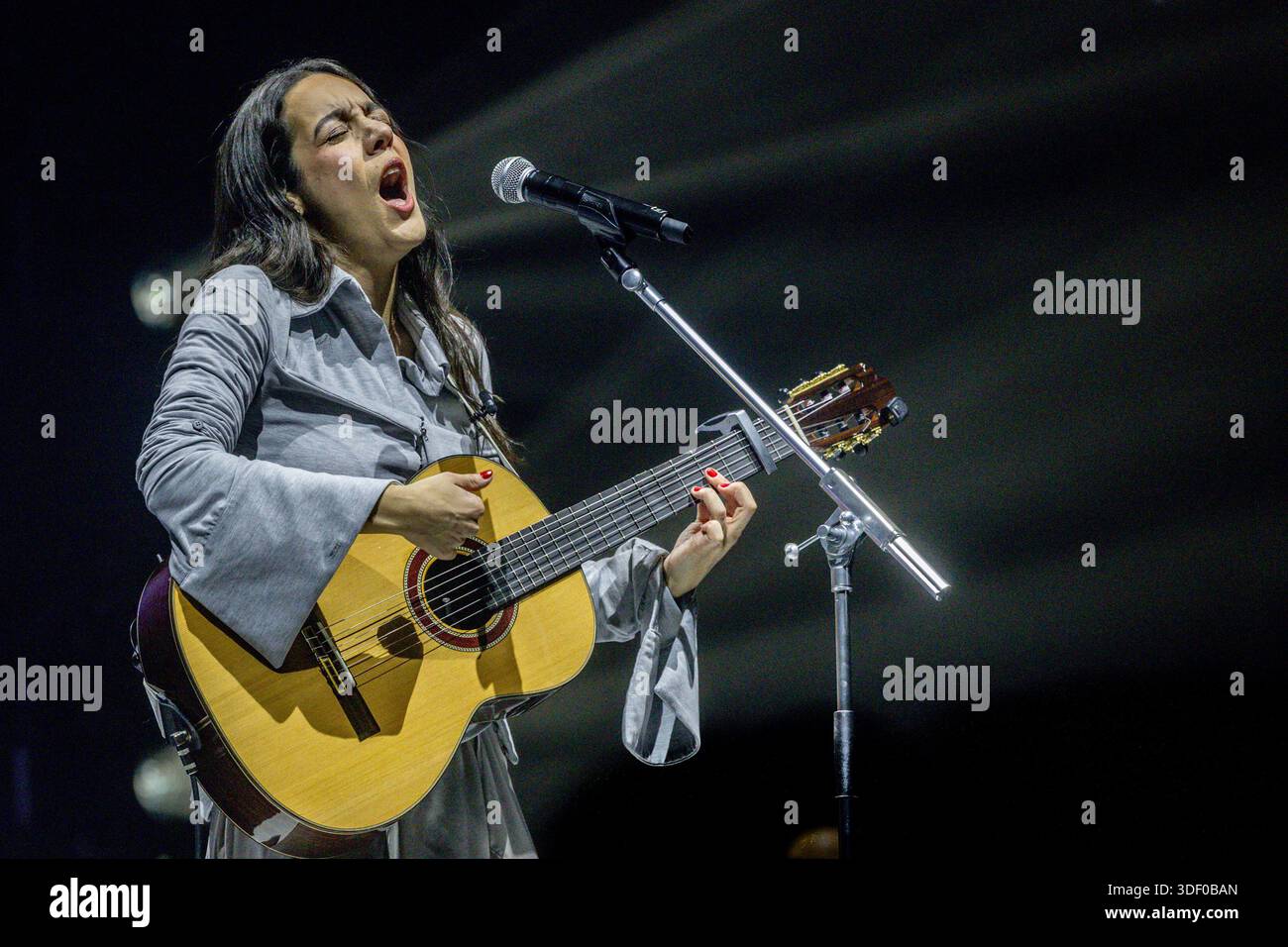 The singer Valeria Castro during her performance at the Movistar Arena ...