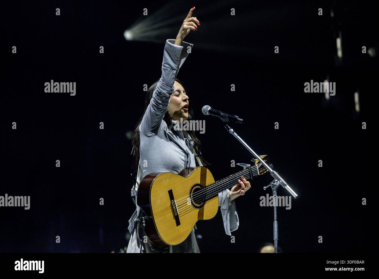 The singer Valeria Castro during her performance at the Movistar Arena ...
