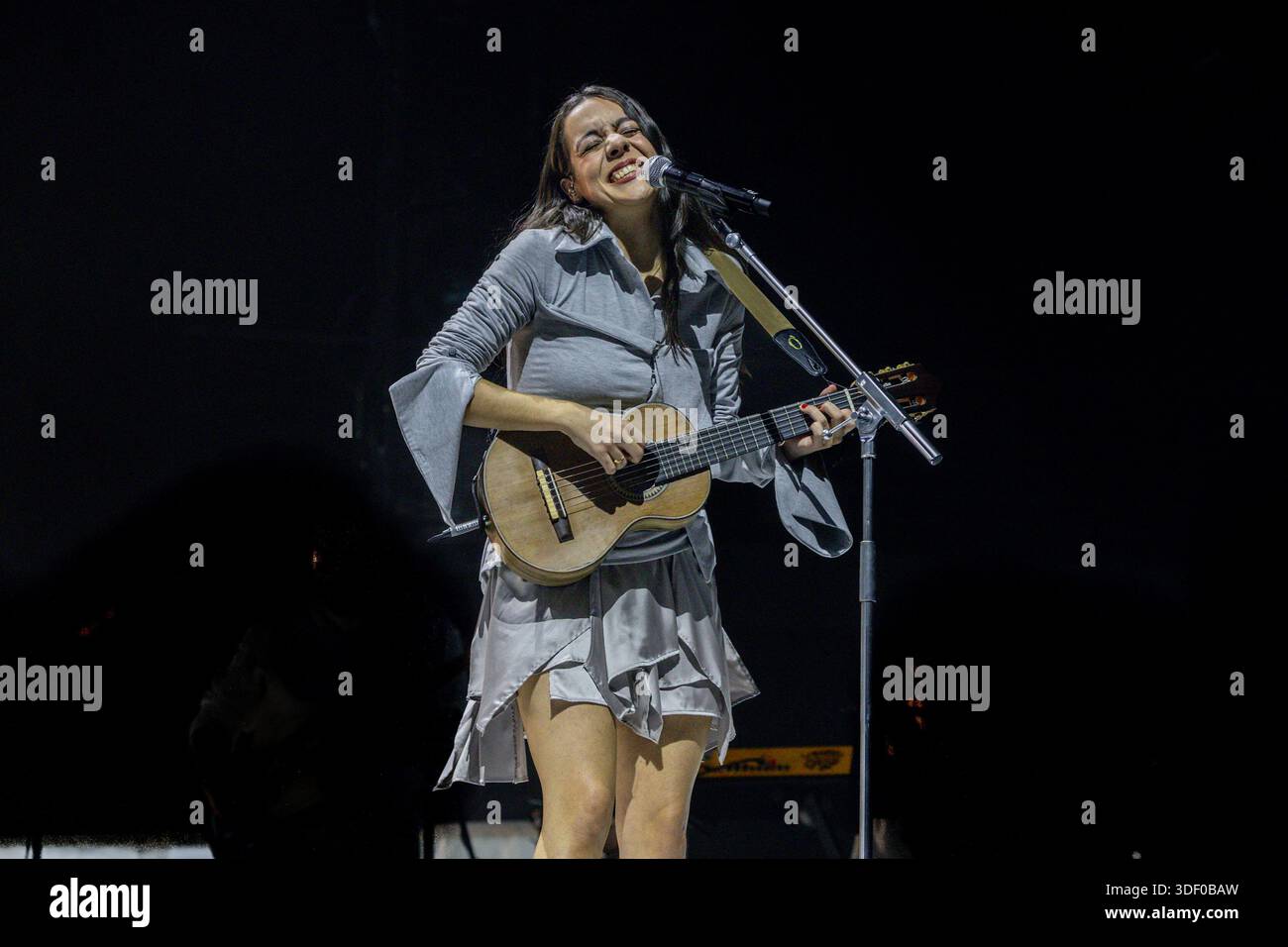 The singer Valeria Castro during her performance at the Movistar Arena ...
