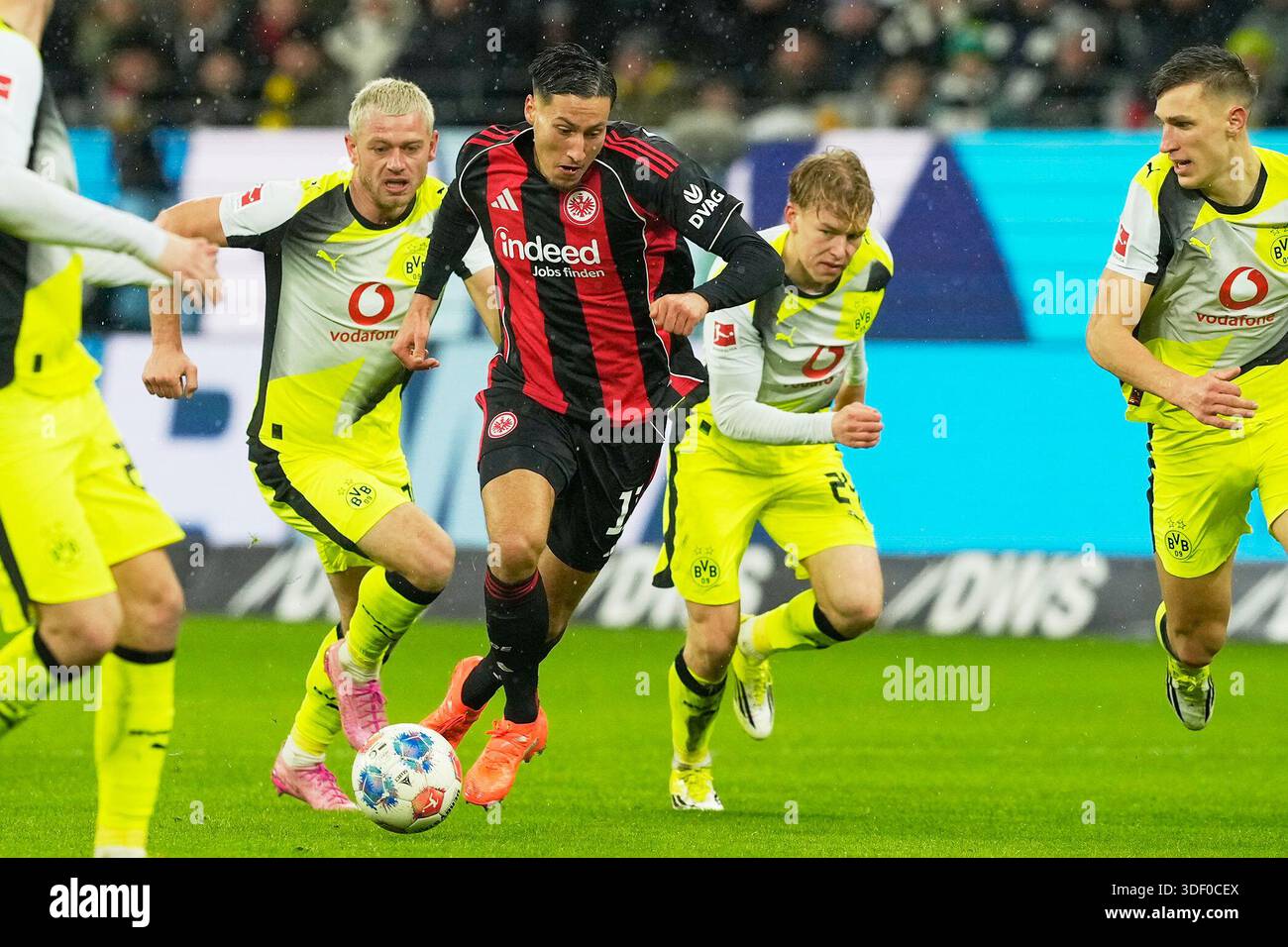 Frankfurt's Younes Ebnoutalib, centre, in action during the Bundesliga ...