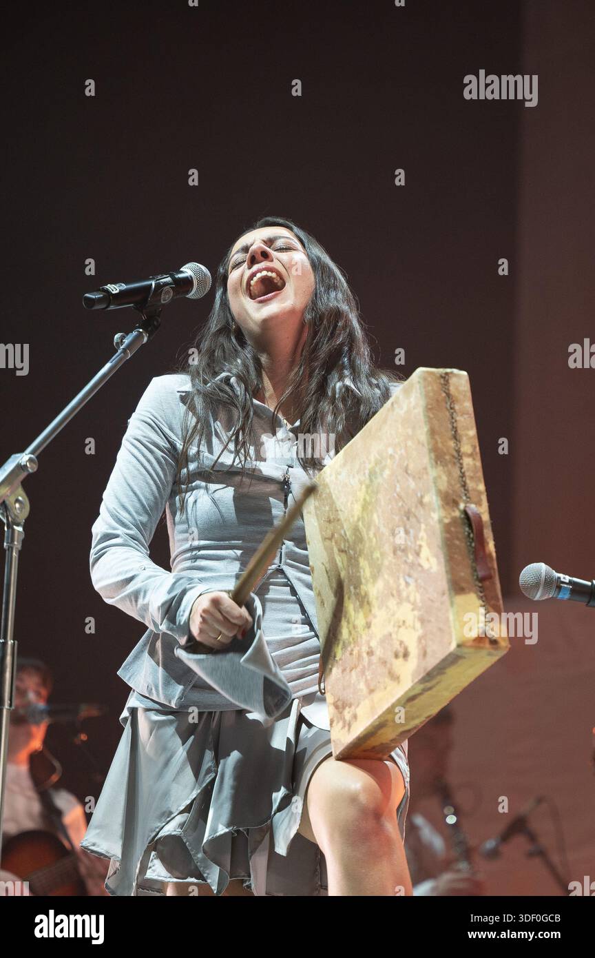 The singer Valeria Castro performs during her performance festival ...