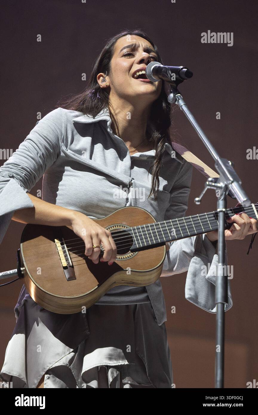 The singer Valeria Castro performs during her performance festival ...