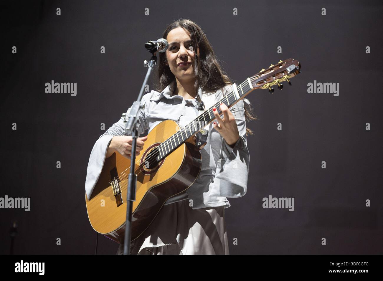 The singer Valeria Castro performs during her performance festival ...