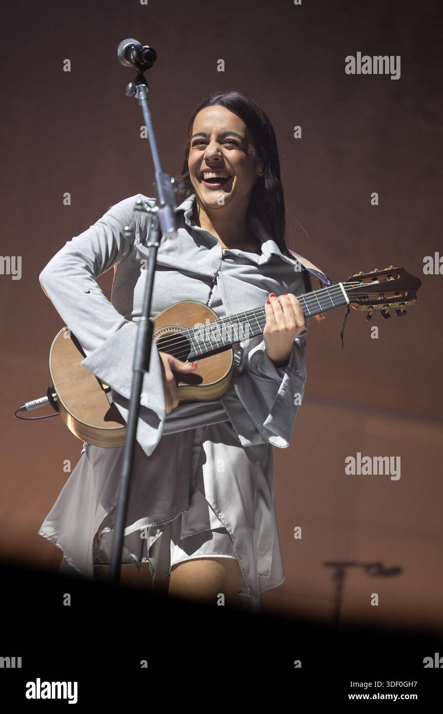 The singer Valeria Castro performs during her performance festival ...