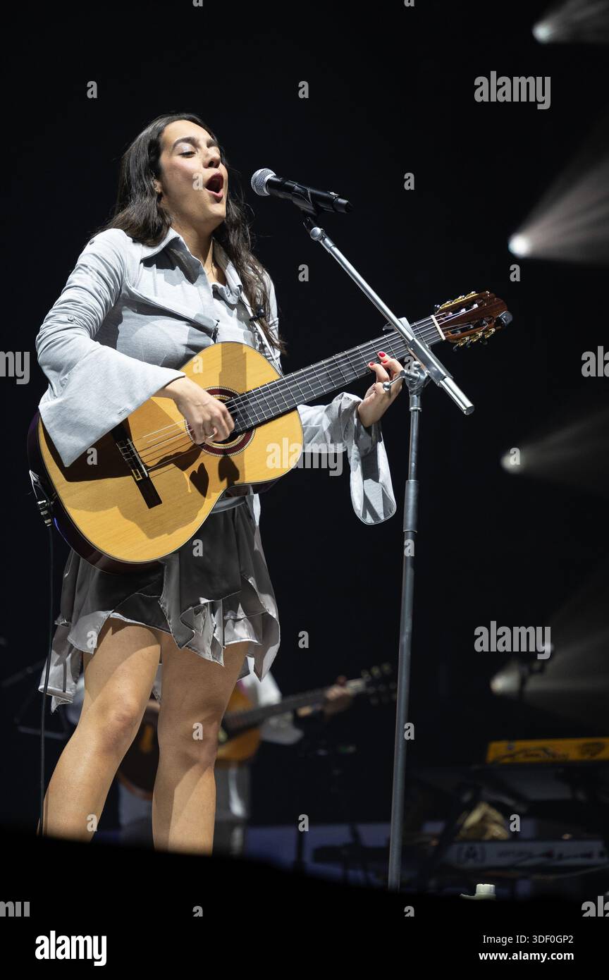 The singer Valeria Castro performs during her performance festival ...