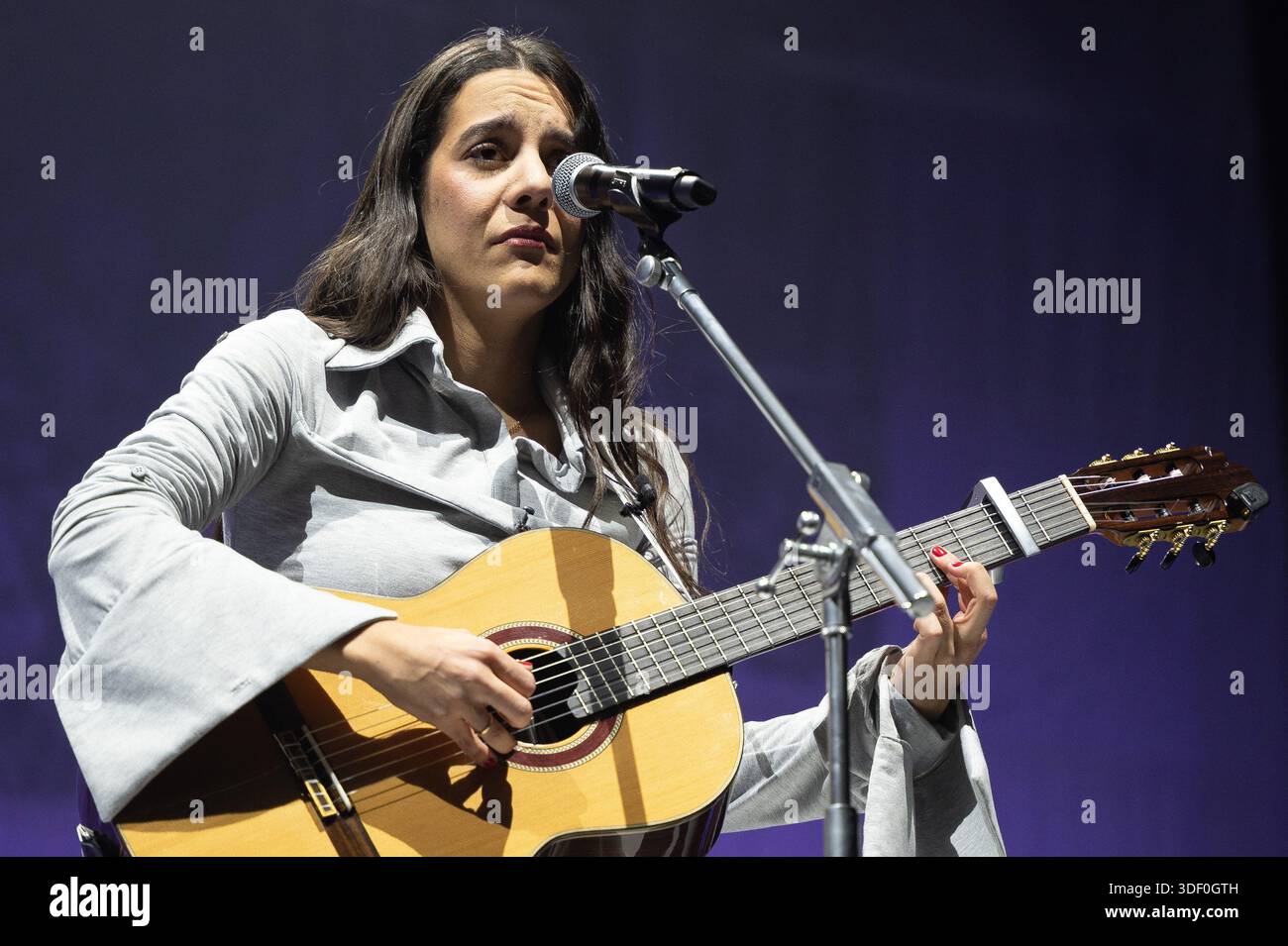The singer Valeria Castro performs during her performance festival ...