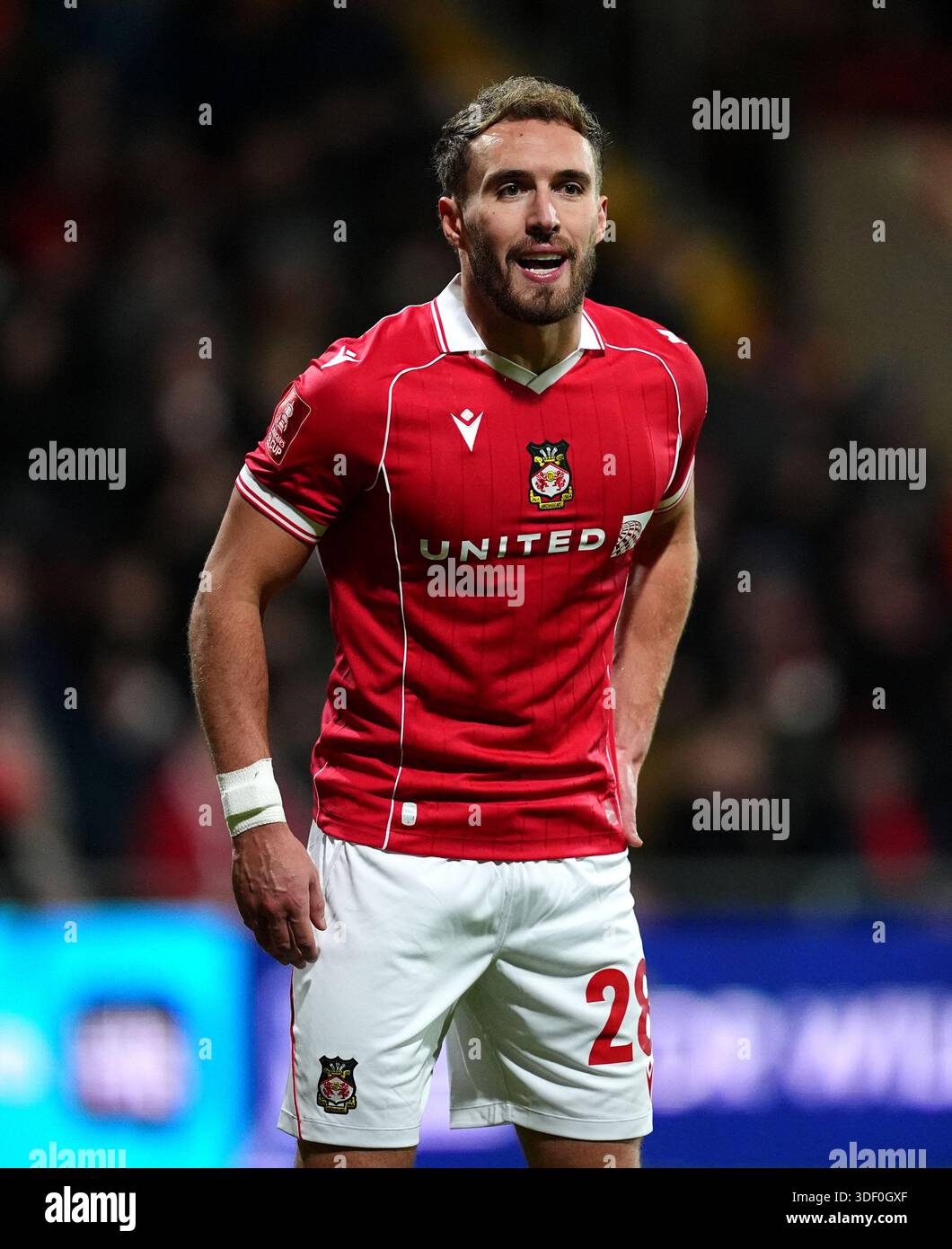 Wrexham's Sam Smith during the Emirates FA Cup third round match at ...