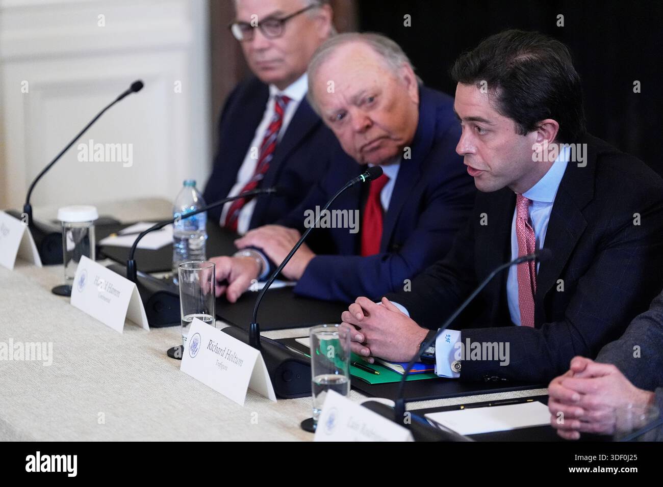 Trafigura Chief Executive Officer Richard Holtum, right, speaks, while ...