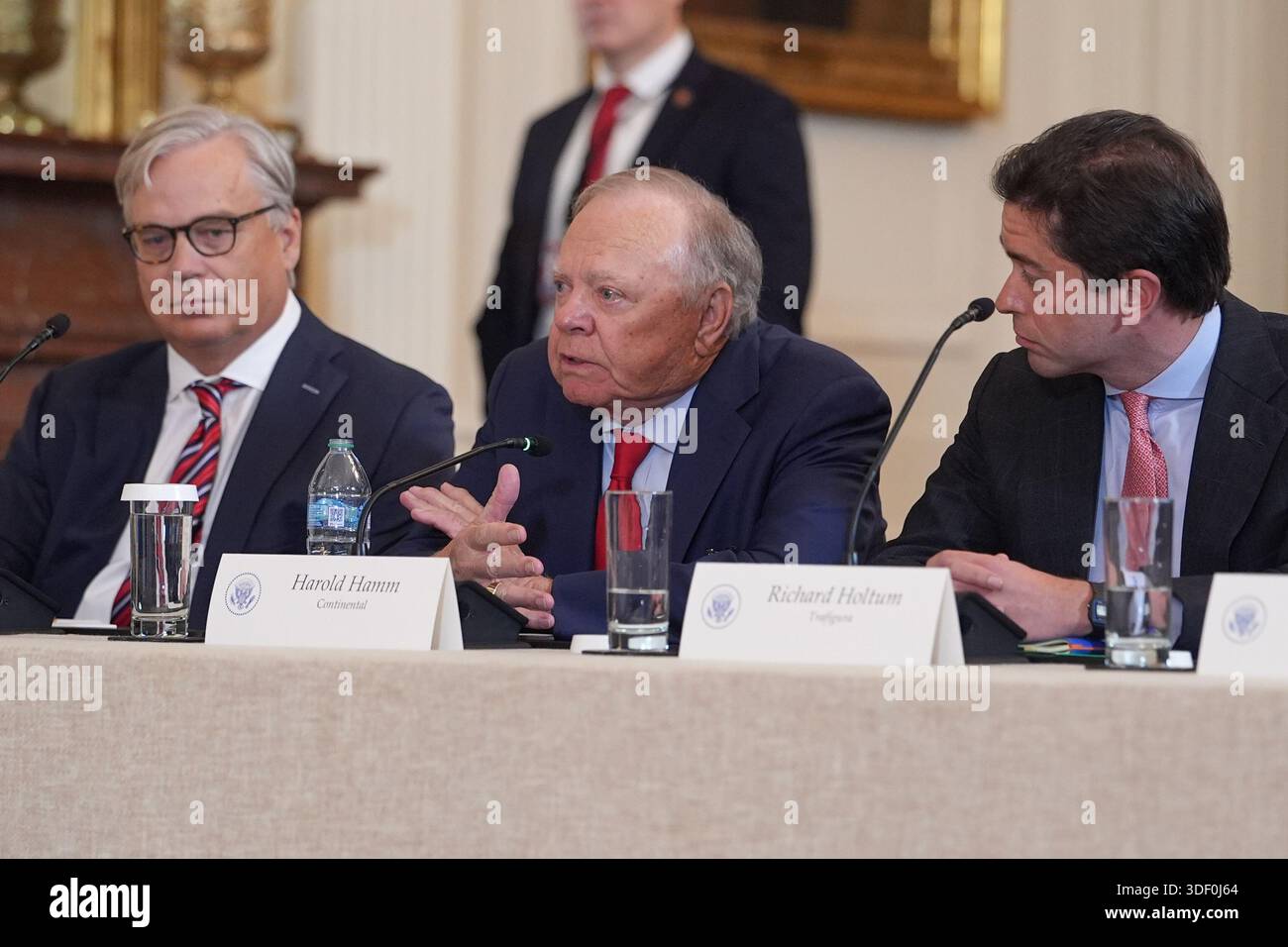 Harold Hamm, founder and chairman of Continental Resources, center ...