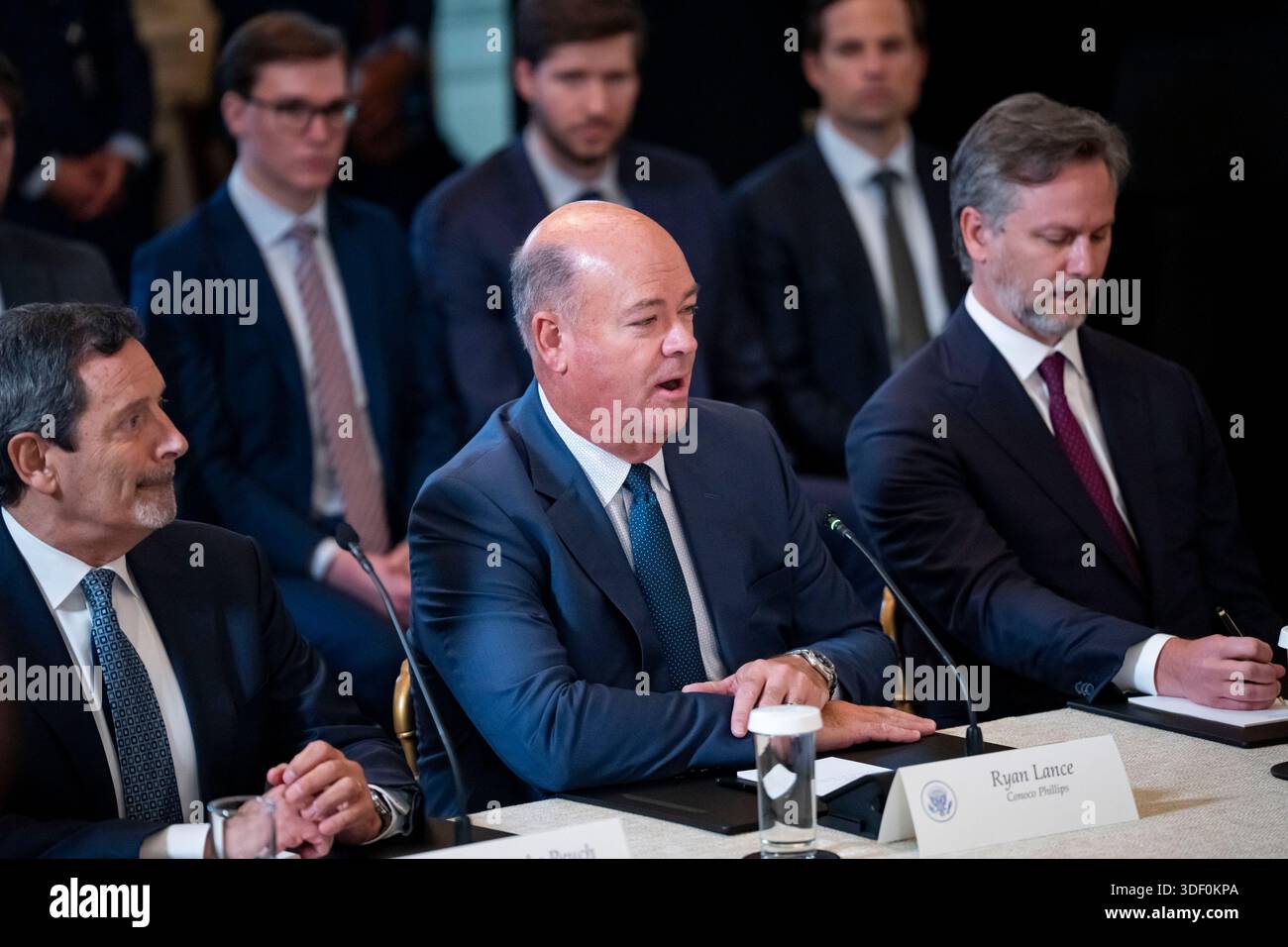 CEO of ConocoPhillips Ryan Lance speaks during a meeting with President ...
