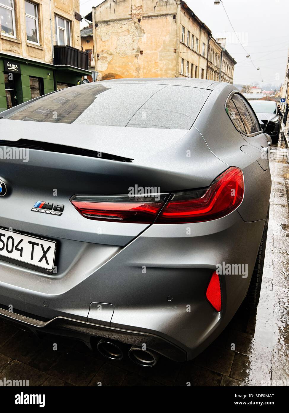 Lviv, Ukraine - November 29, 2025: Rear view of a gray BMW M4 ...