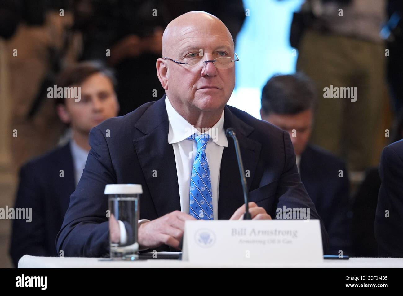 Bill Armstrong, CEO of Armstrong Oil and Gas, watches before President ...