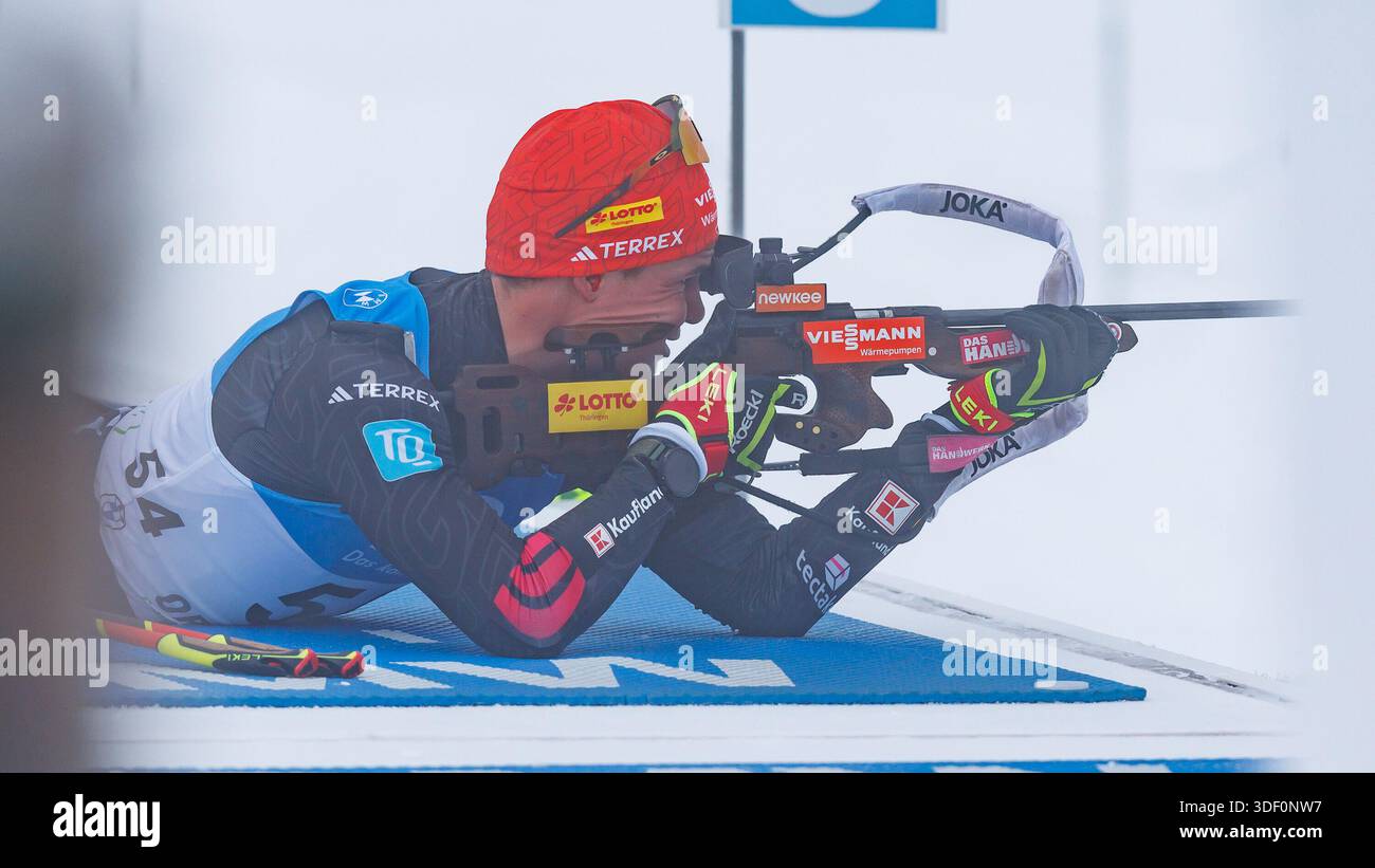 Philipp Horn (GER) beim Liegendschießen, 08.01.2026, Oberhof ...