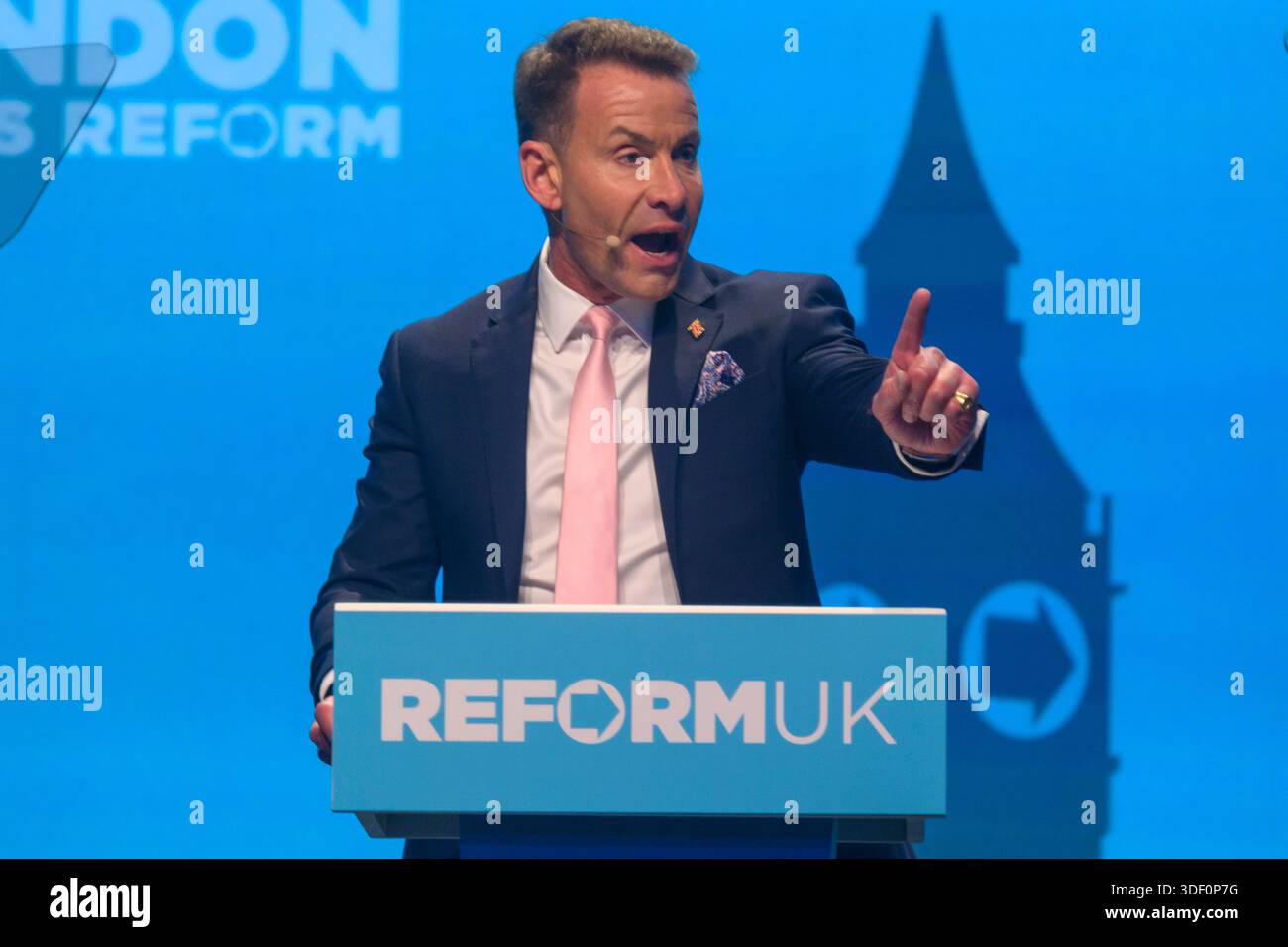 09/01/2026. London, UK Reform UK Chairman Dr David Bull makes a speech ...