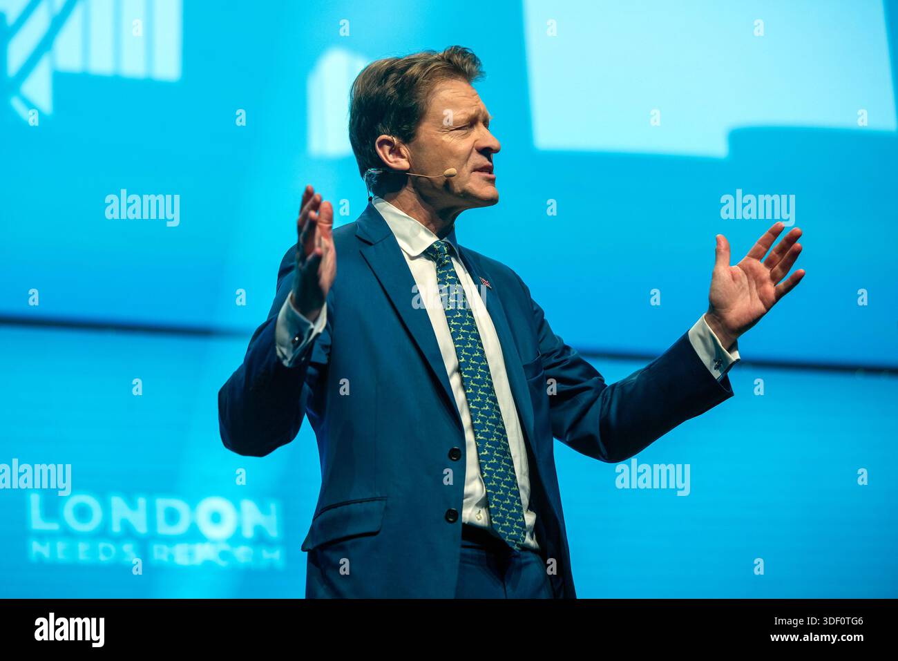 London, UK – Reform UK held a rally at the ICC Auditorium in east ...