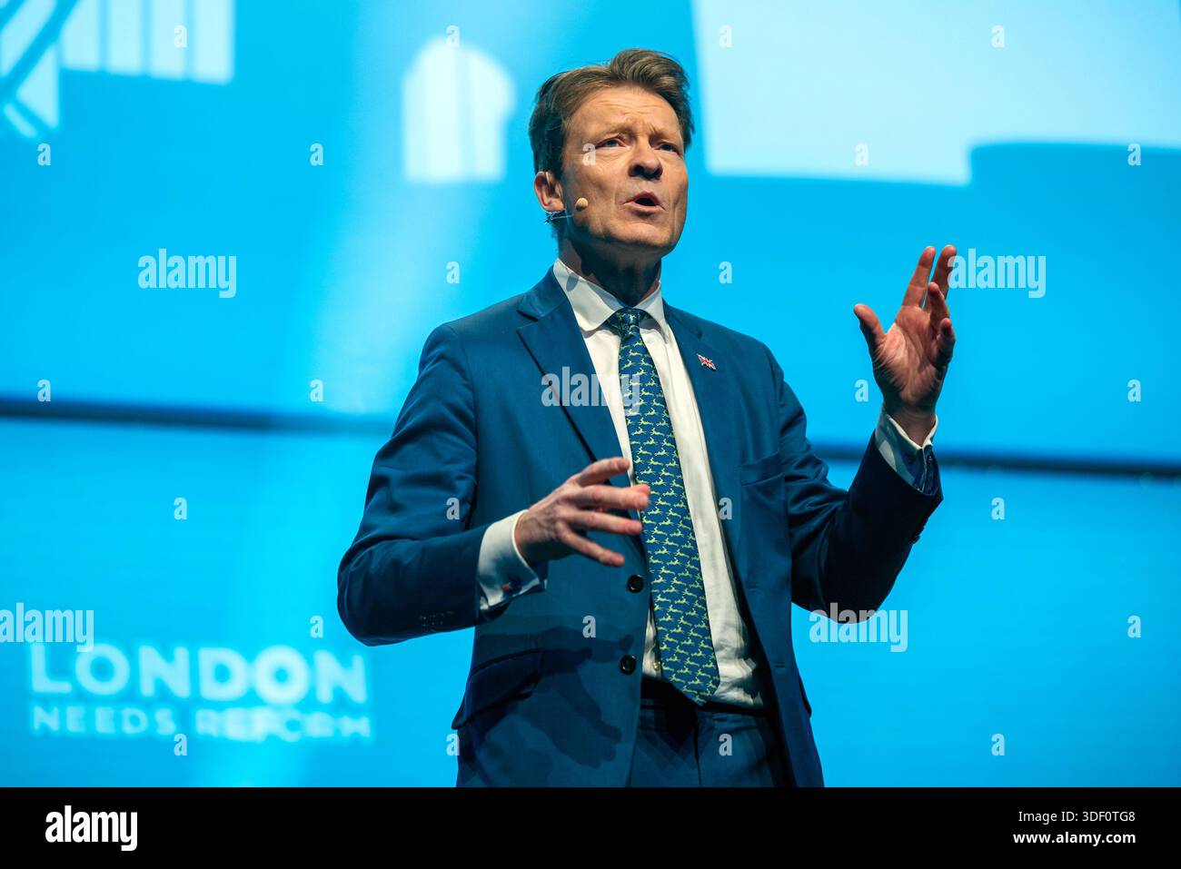 London, UK – Reform UK held a rally at the ICC Auditorium in east ...