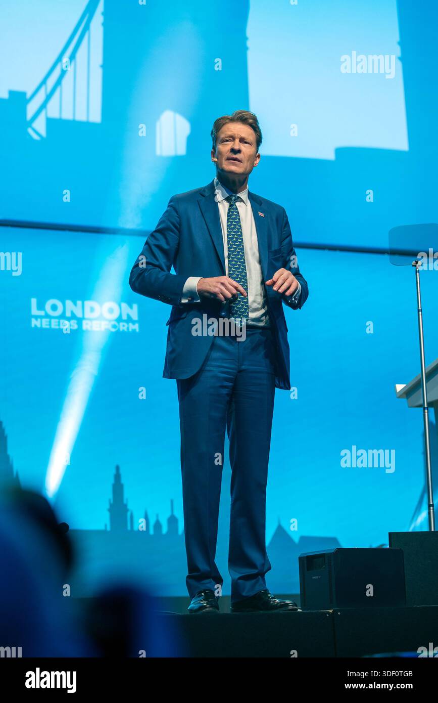 London, UK – Reform UK held a rally at the ICC Auditorium in east ...