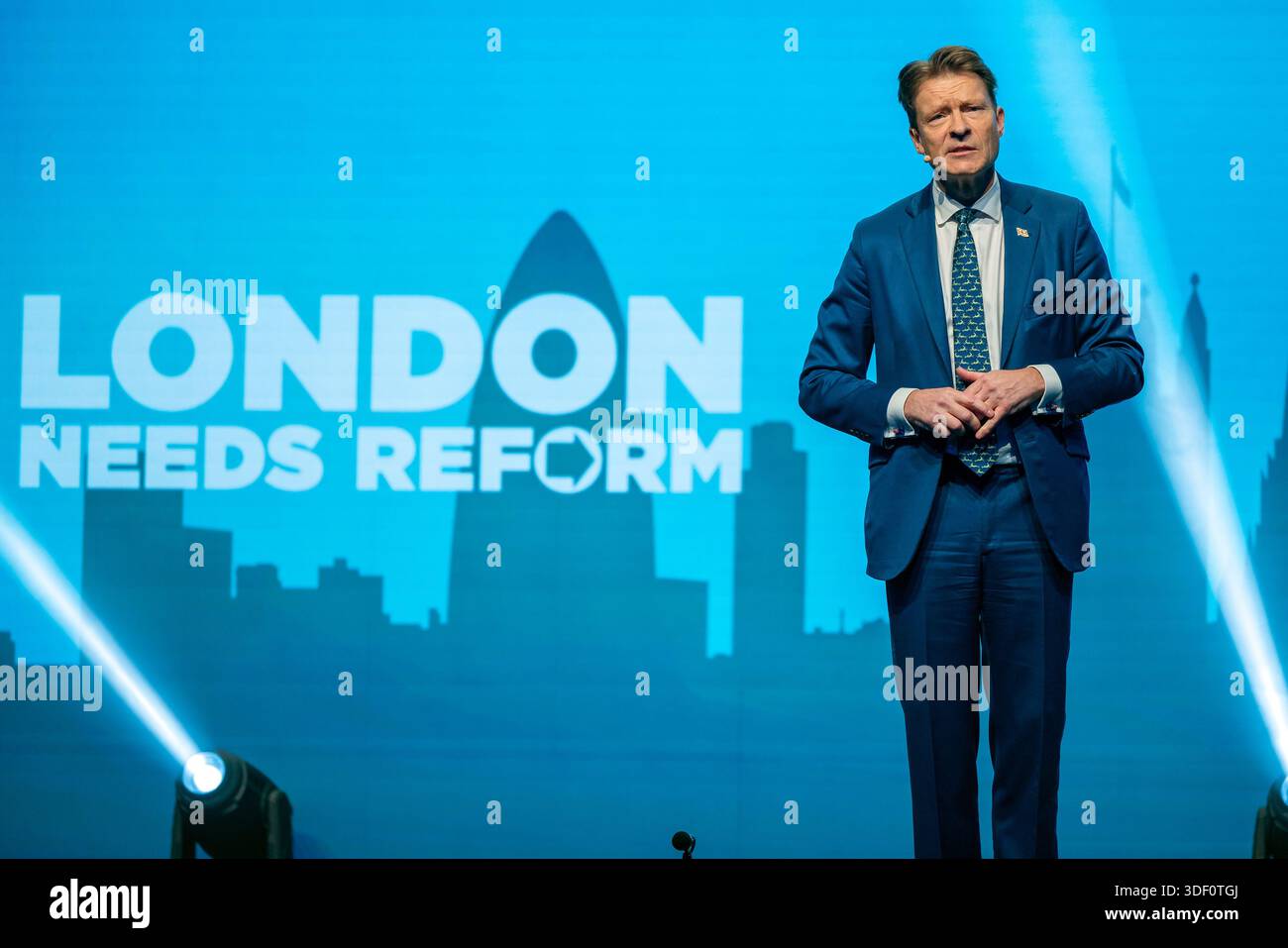 London, UK – Reform UK held a rally at the ICC Auditorium in east ...