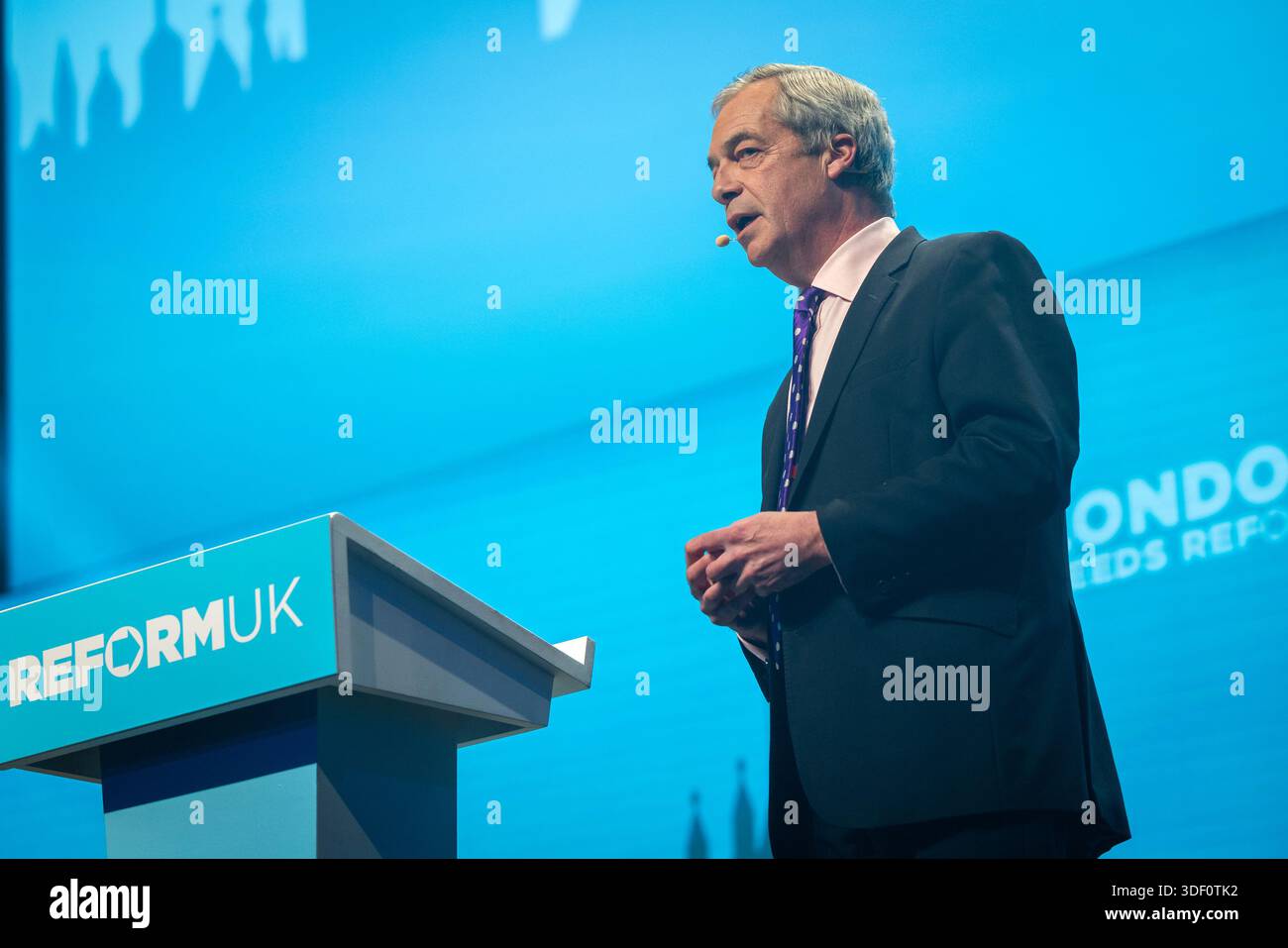 London, UK – Reform UK held a rally at the ICC Auditorium in east ...
