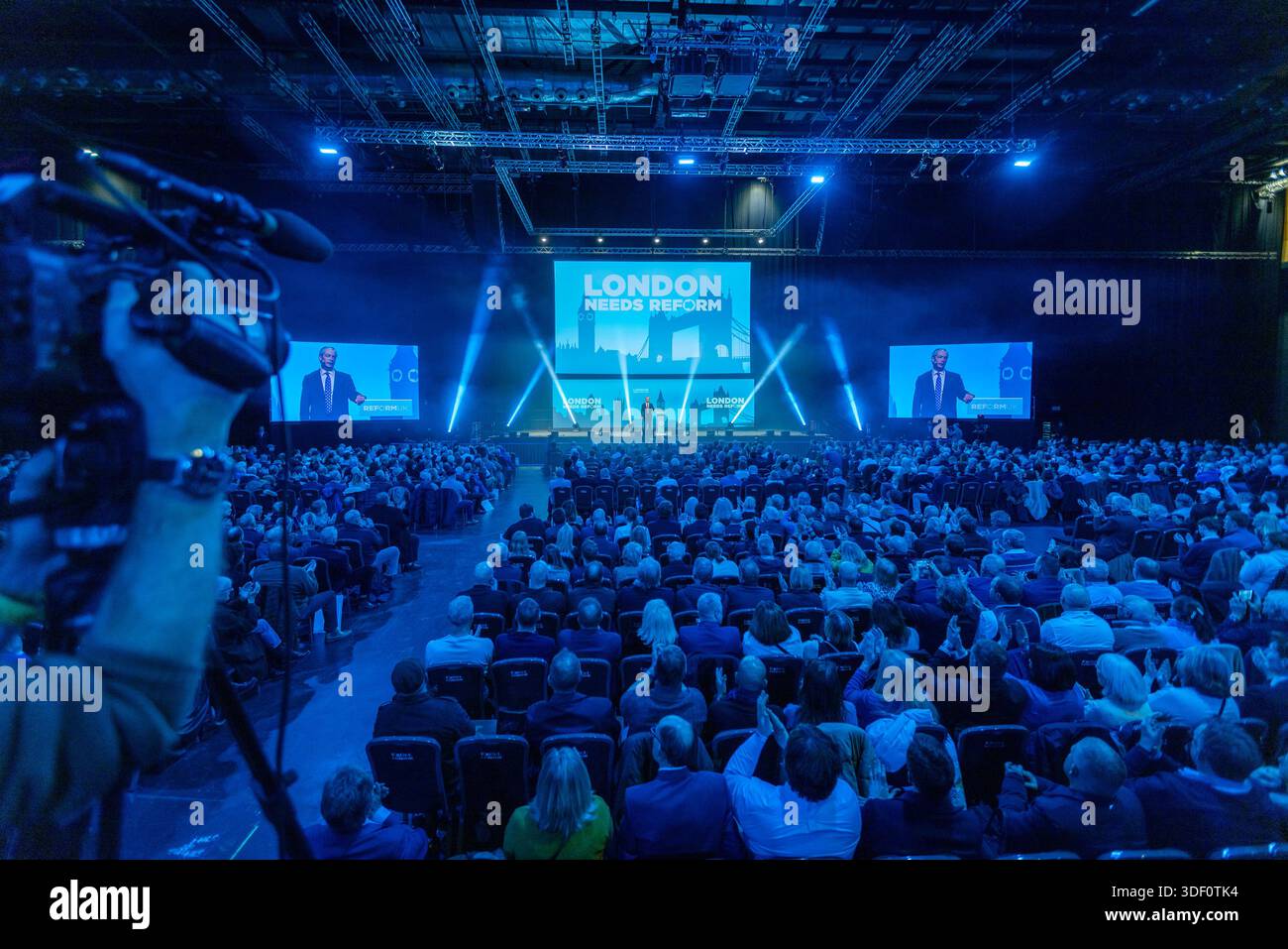 London, UK – Reform UK held a rally at the ICC Auditorium in east ...