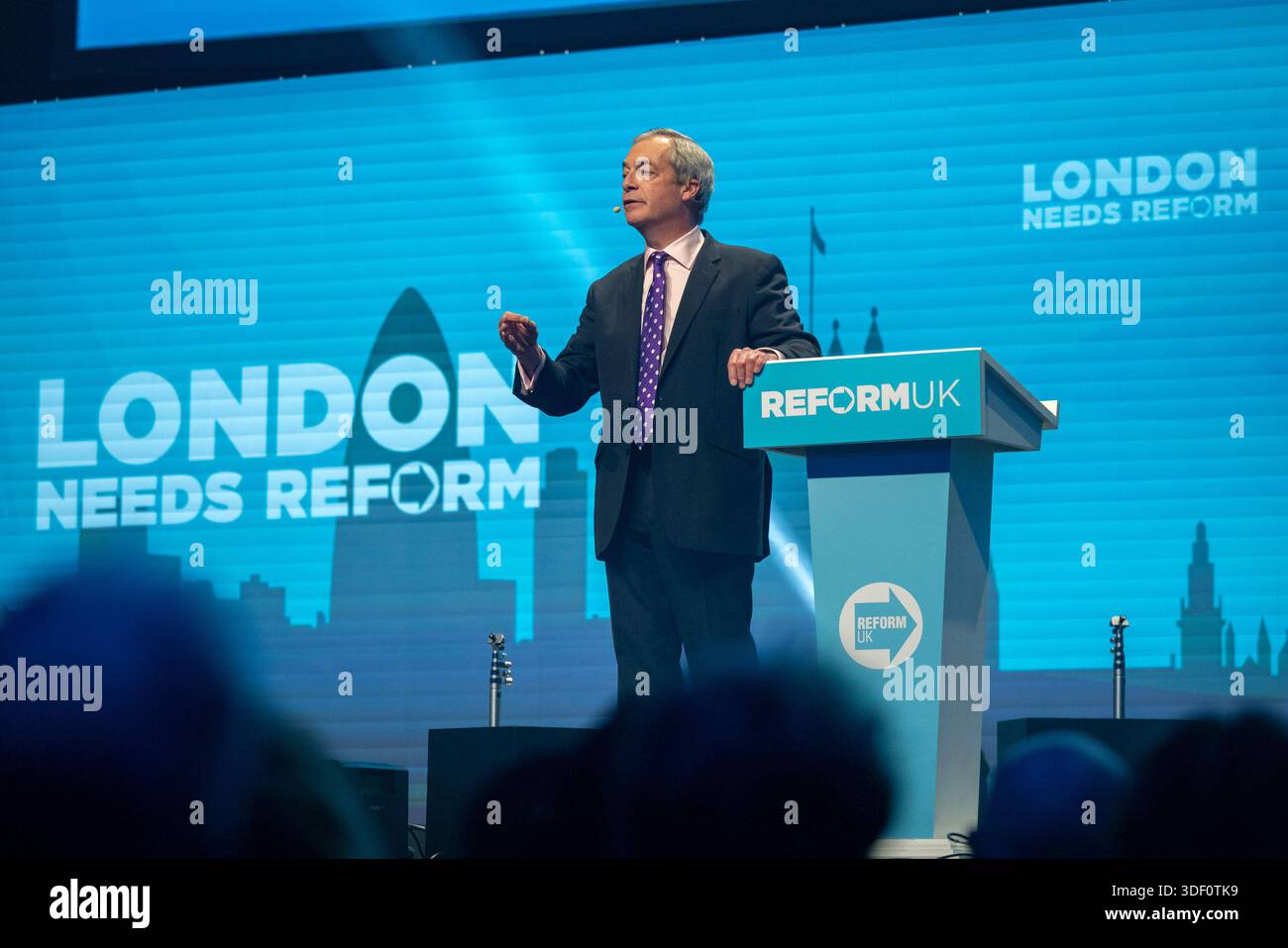 London, UK – Reform UK held a rally at the ICC Auditorium in east ...