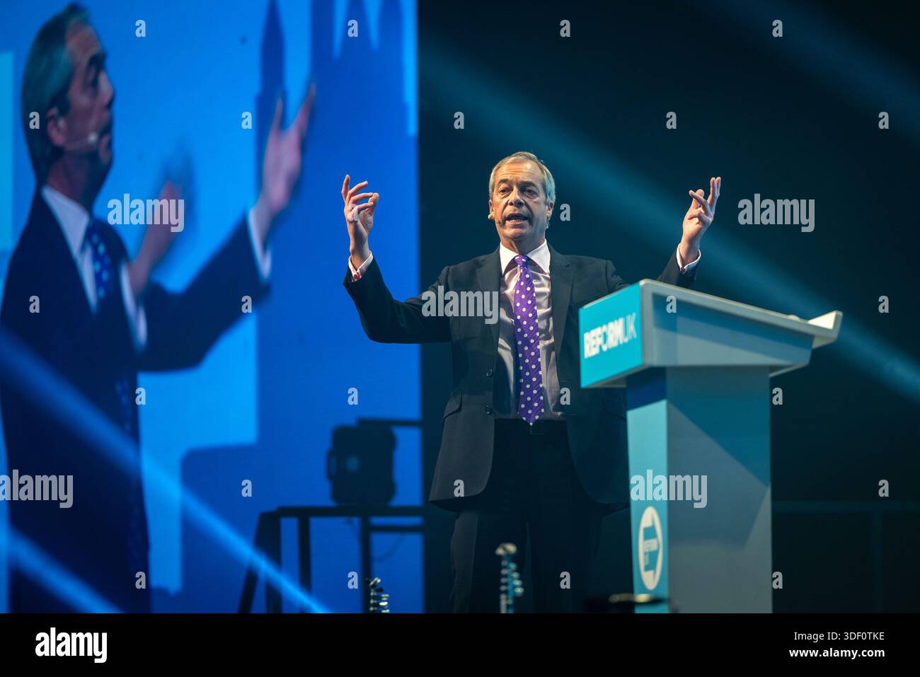 London, UK – Reform UK held a rally at the ICC Auditorium in east ...