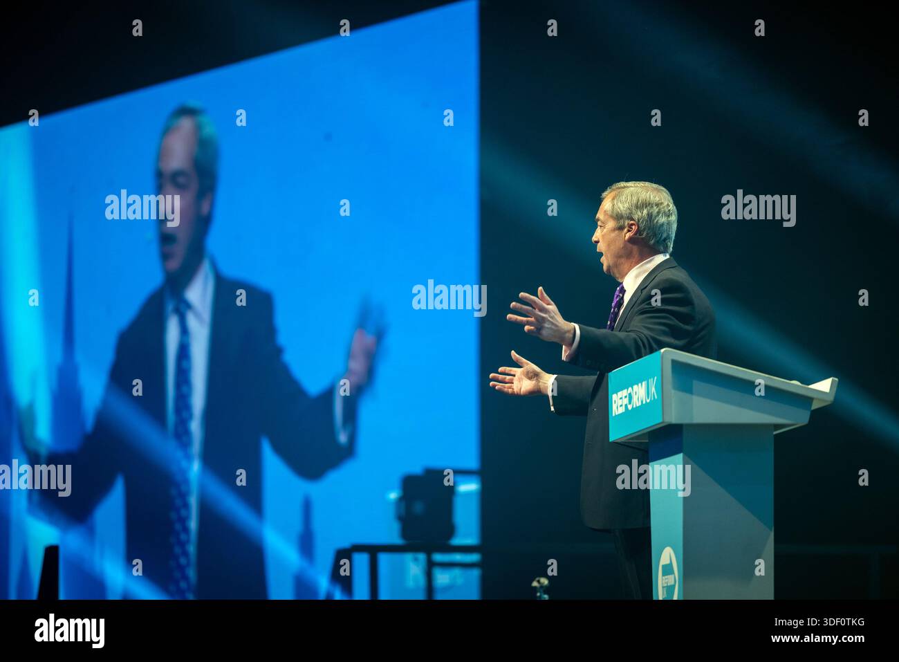 London, UK – Reform UK held a rally at the ICC Auditorium in east ...