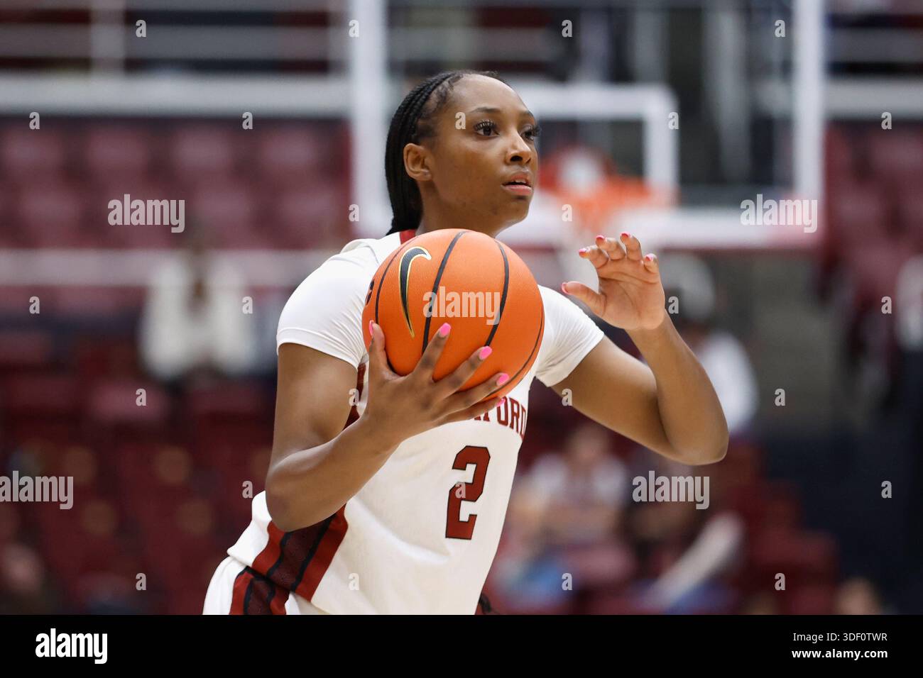 Stanford guard Hailee Swain (2) looks to pass the ball during an NCAA ...