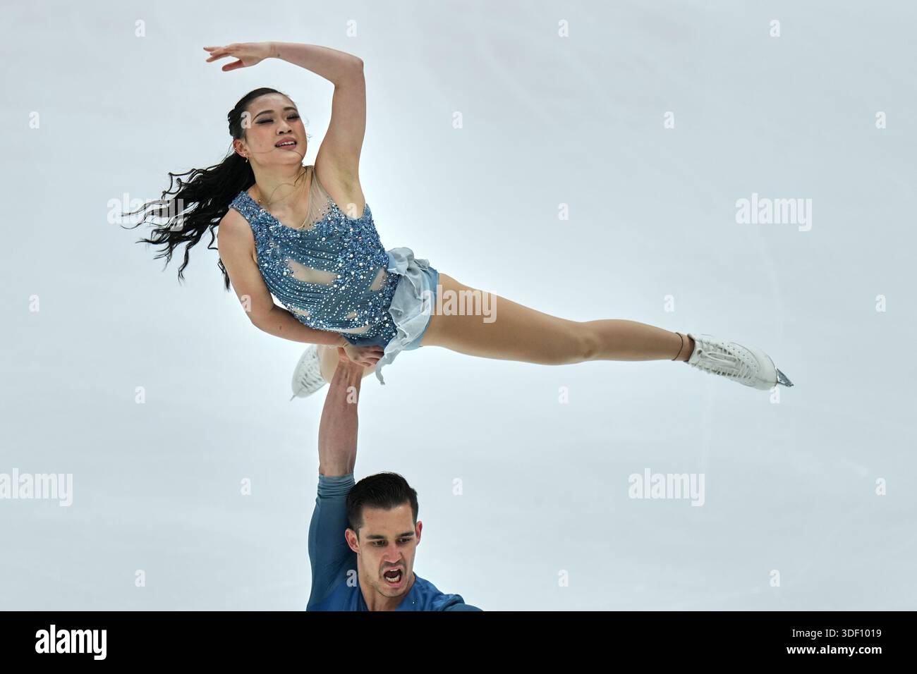 Audrey Shin and Balazs Nagy compete during the pairs free skating ...