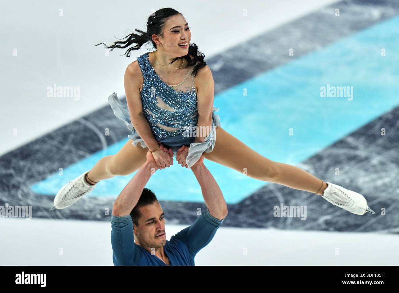 Audrey Shin and Balazs Nagy compete during the pairs free skating ...