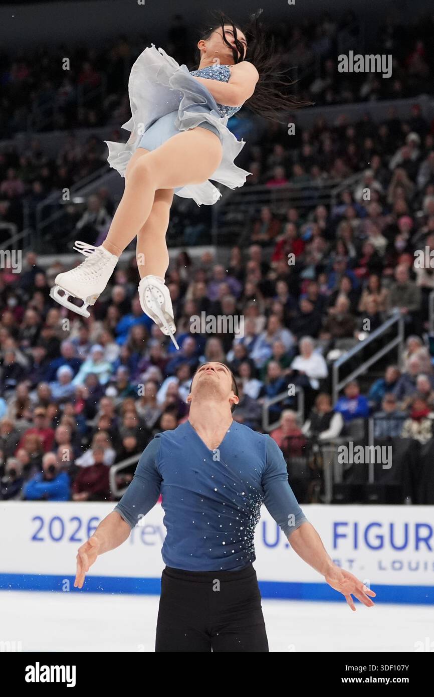 Audrey Shin and Balazs Nagy compete during the pairs free skating ...