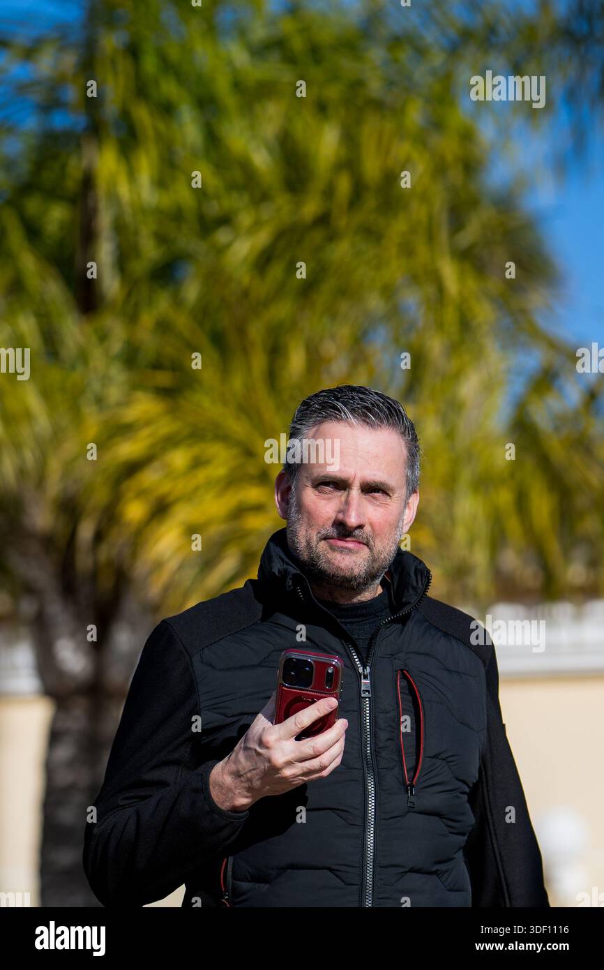 Gent's owner Sam Baro pictured before a friendly soccer game between ...