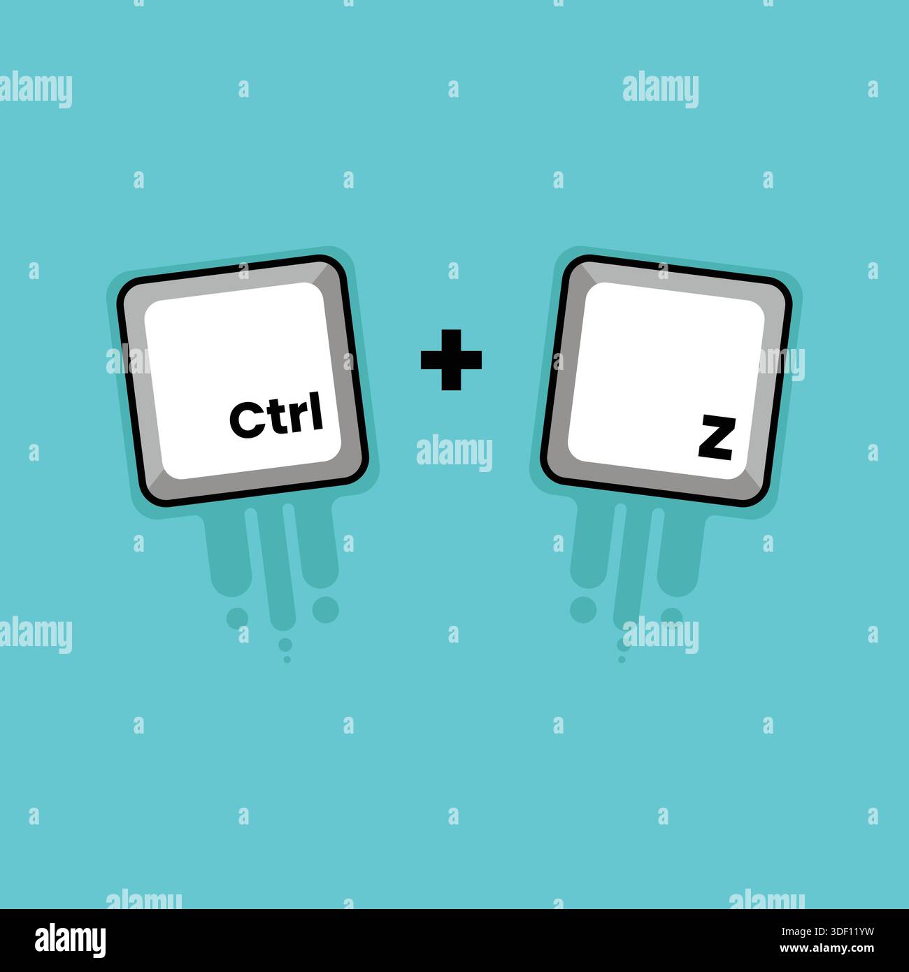 The illustration features a playful and minimal Control Z button ...