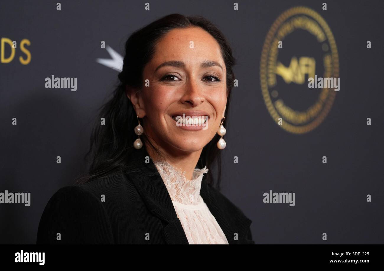 Oona Chaplin arrives at the AFI Awards on Friday, Jan. 9, 2026, at the ...